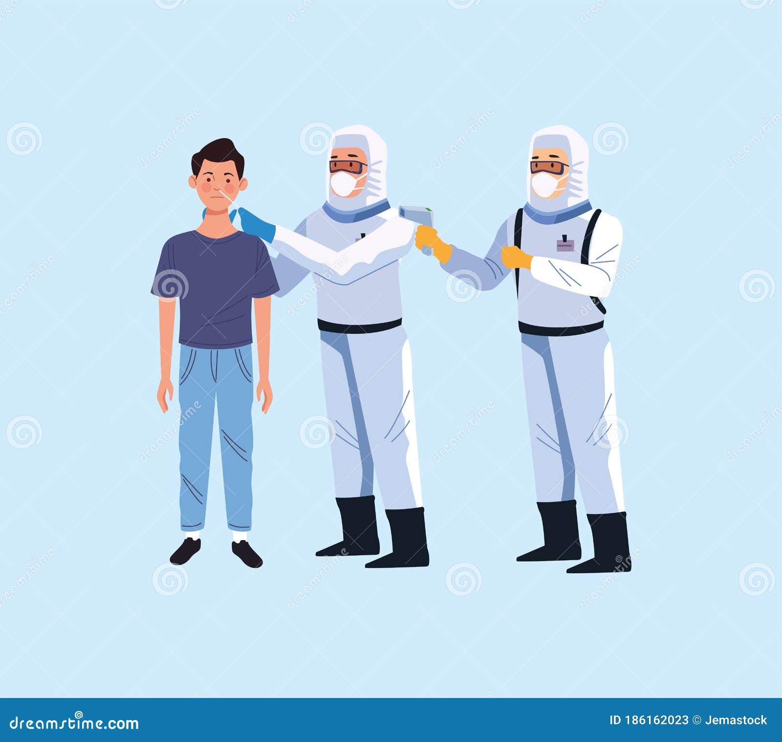 Biosafety Worker with Laser Thermometer and Test Point Control Stock ...