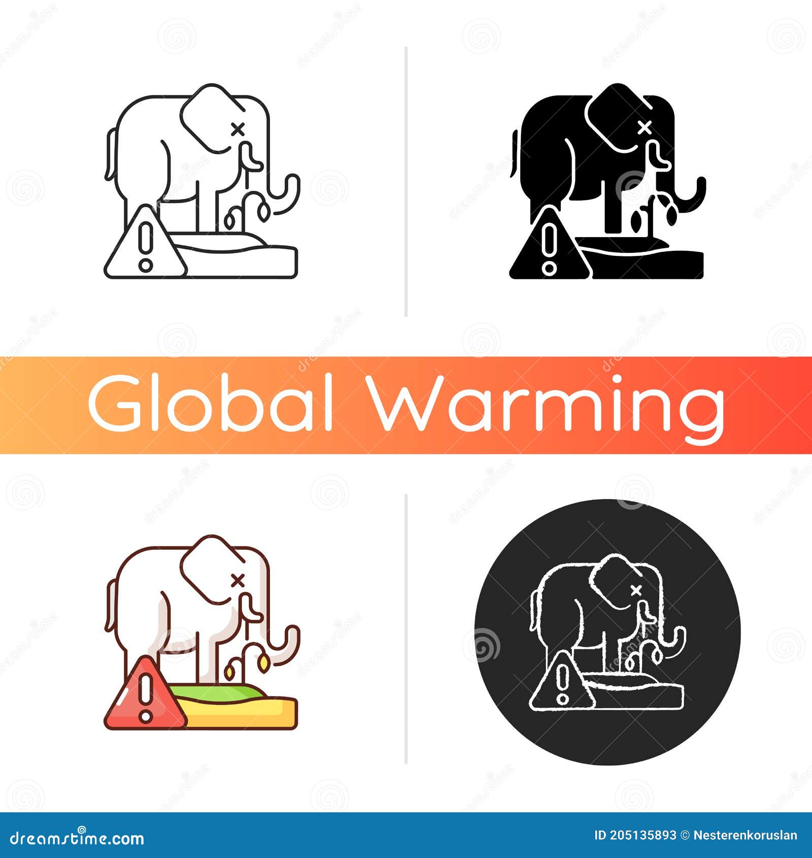 Biosphere Extinction Linear Icon Cartoon Vector | CartoonDealer.com ...