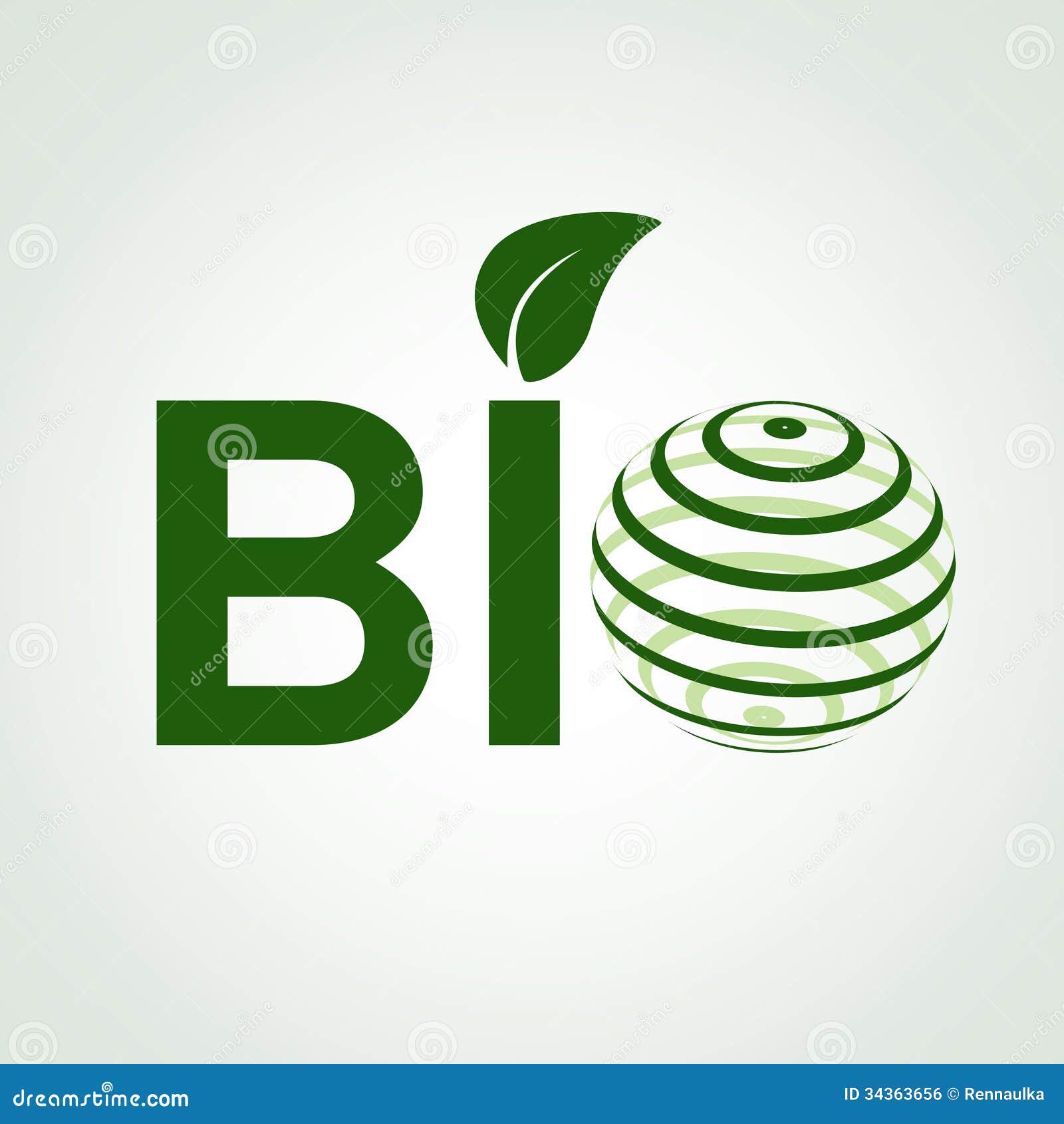 Biosymbol Mit Blatt Und Kugel Vektor Abbildung - Illustration von ...