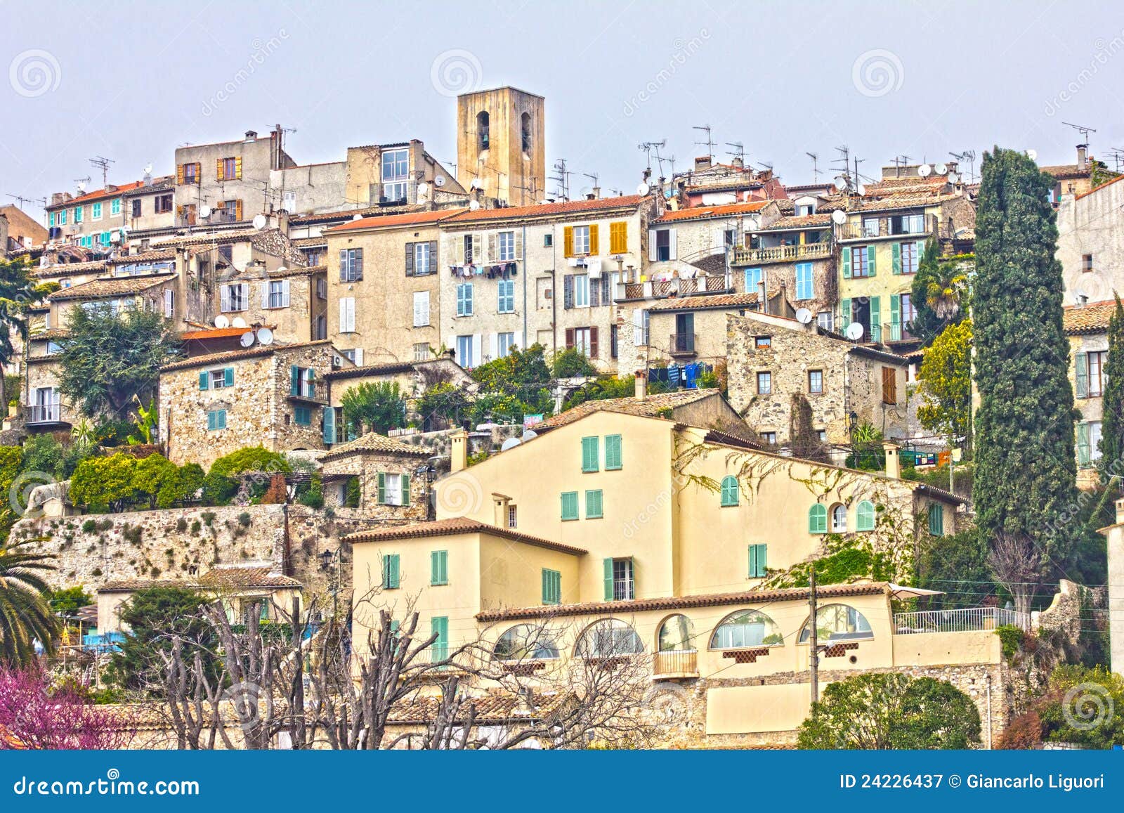 Biot, south of France stock image. Image of church, chimney - 24226437