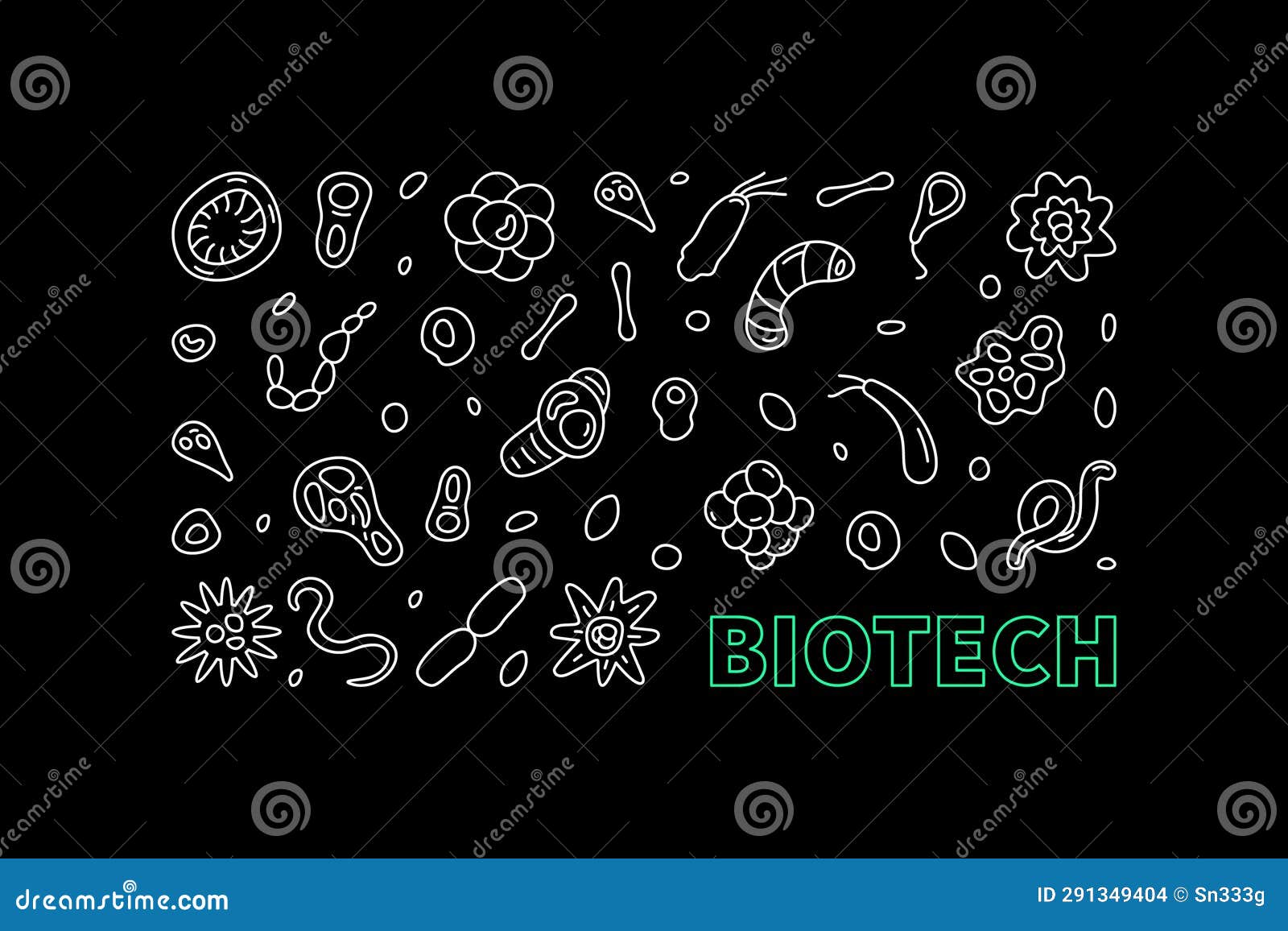 BioTech Linear Icons Set. Genomics, Bioreactors, Proteomics, Gene ...
