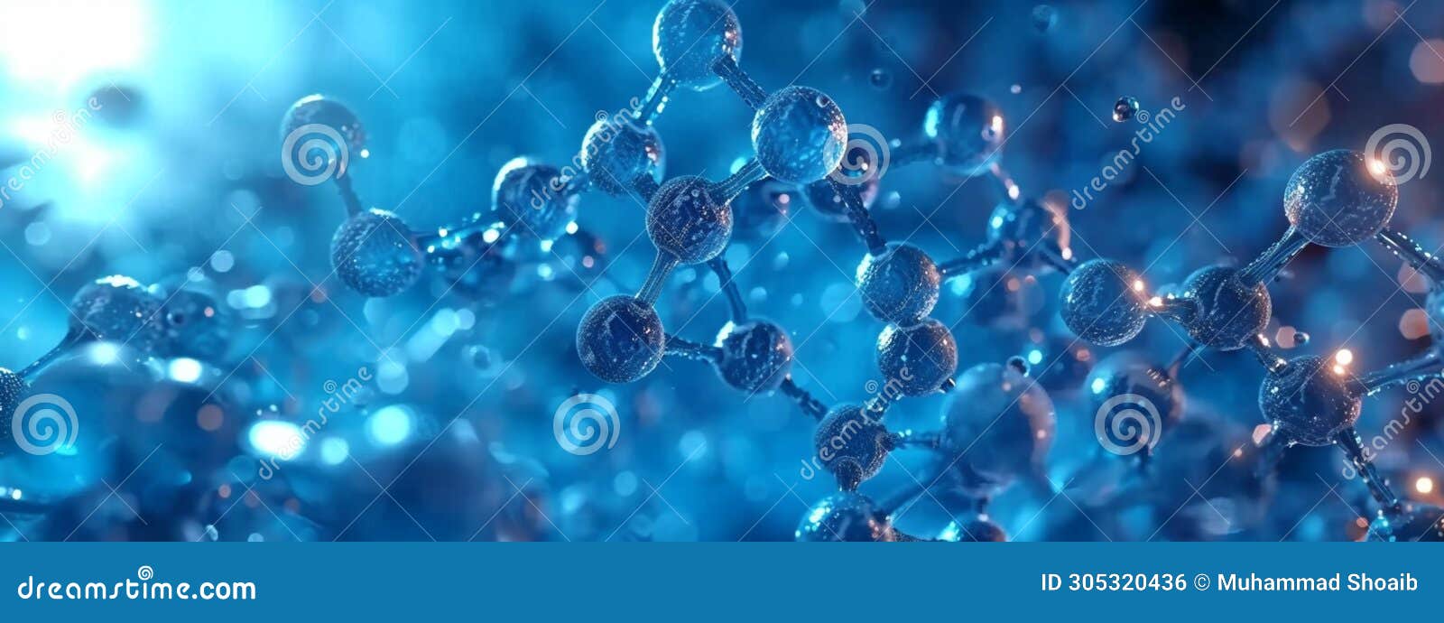Biotech Exploration Blue Molecule Structure in Captivating 3D ...