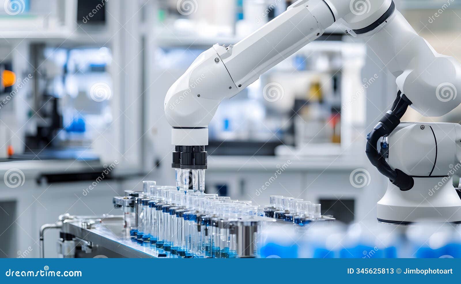 Biotech Lab Robotic Arms Manipulating DNA Samples Stock Photo ...