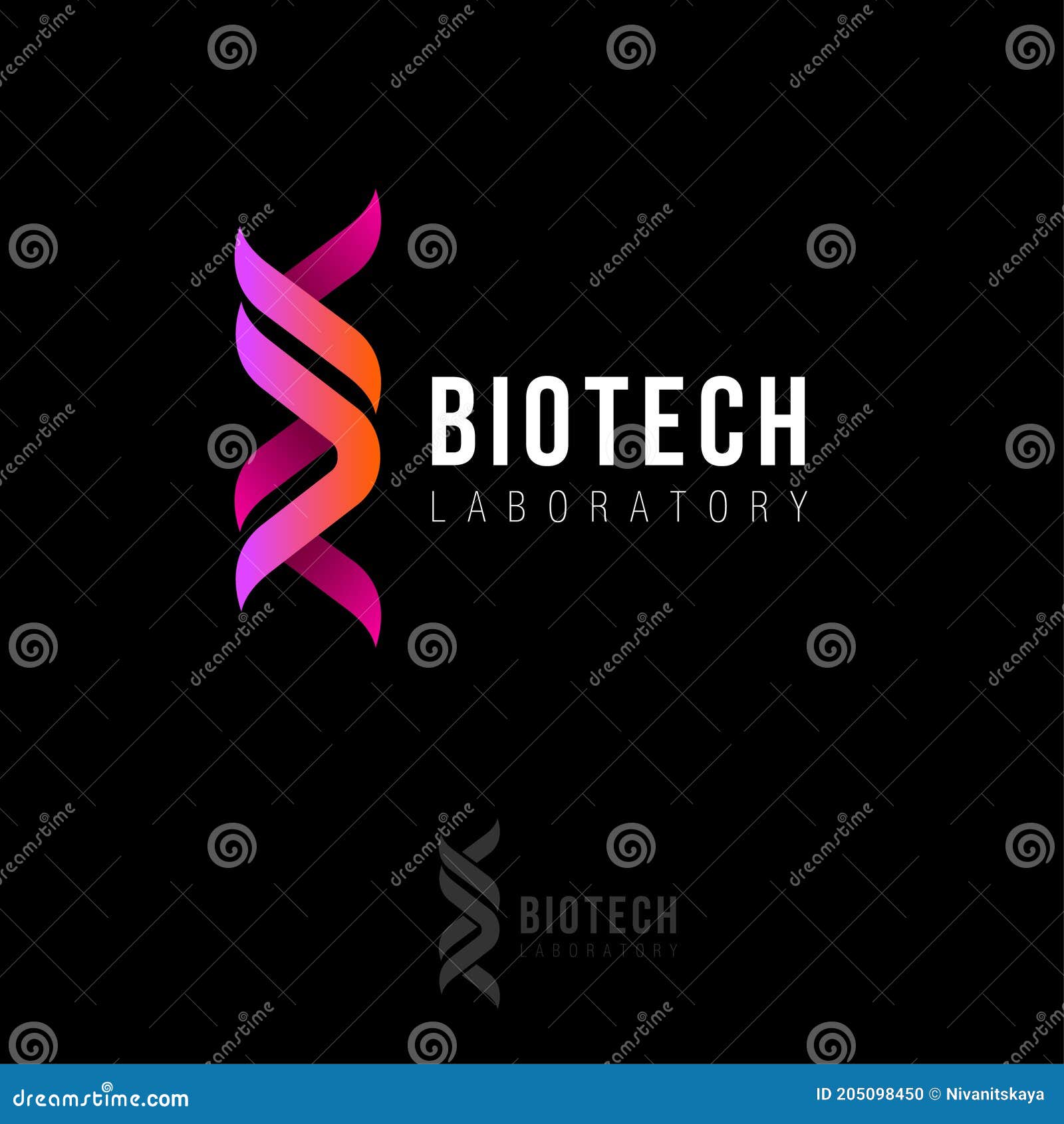 Biotech Laboratory Logo. DNA Logo As Two Ribbons. Biotech Logo Stock ...