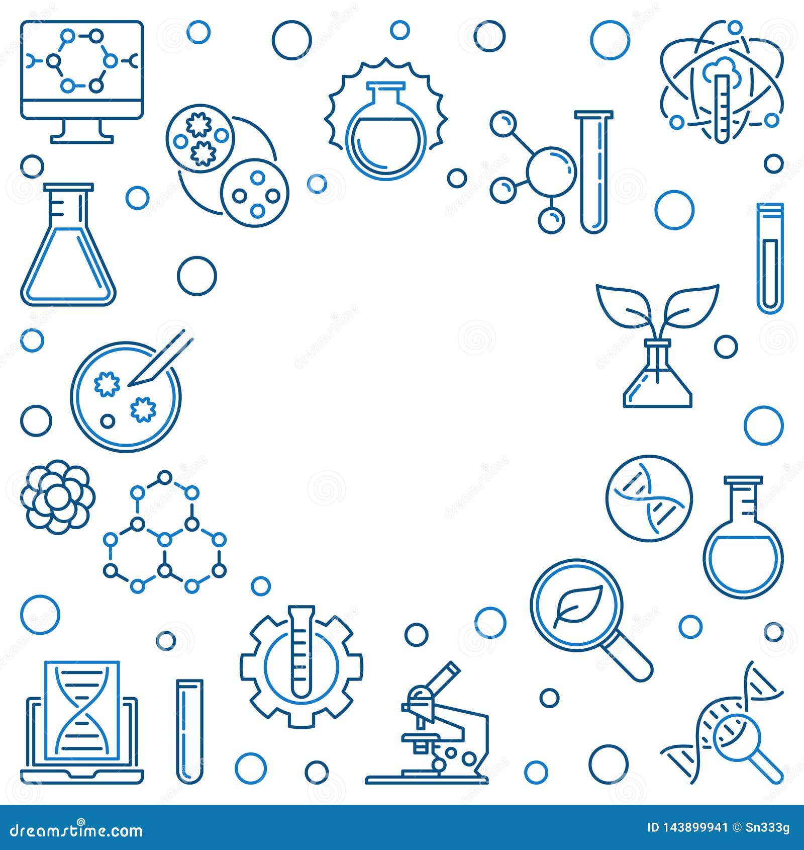 Biotech Linear Frame. Vector Biotechnology Illustration Stock Vector ...