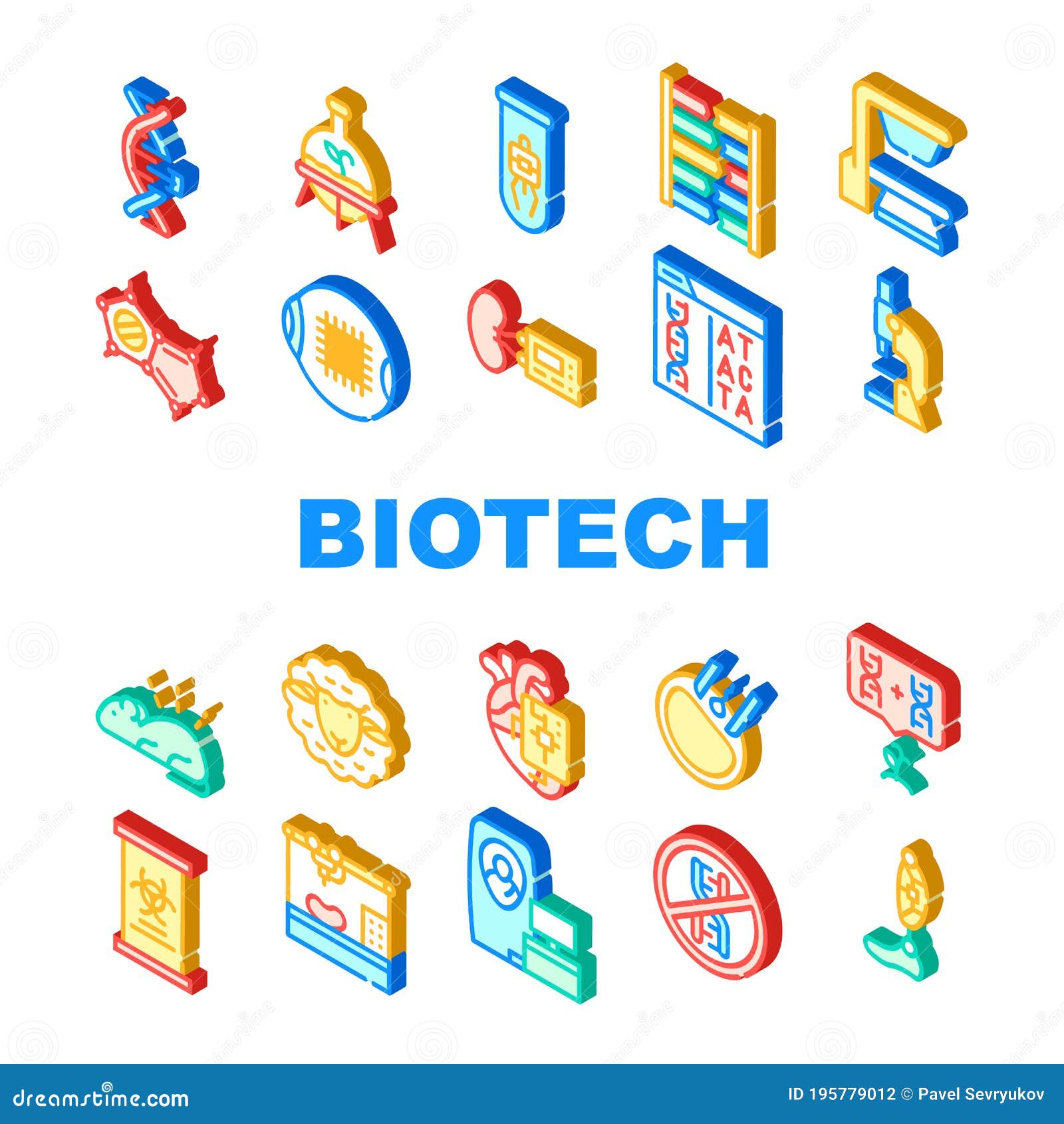 Biotech Technology Collection Icons Set Vector Illustrations ...