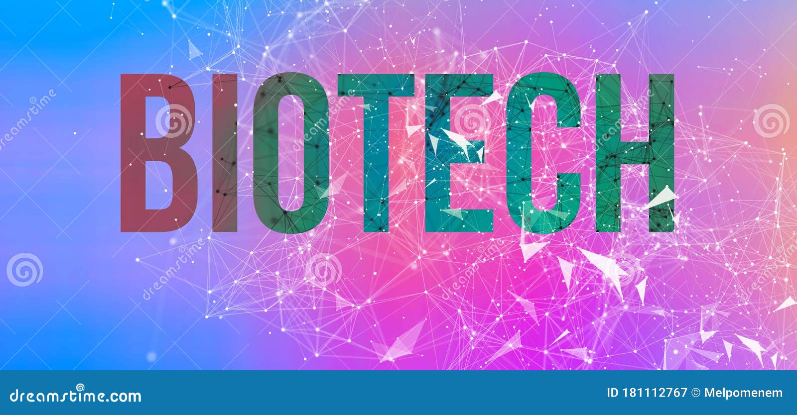 Biotech Theme with Abstract Network Lines Stock Illustration ...