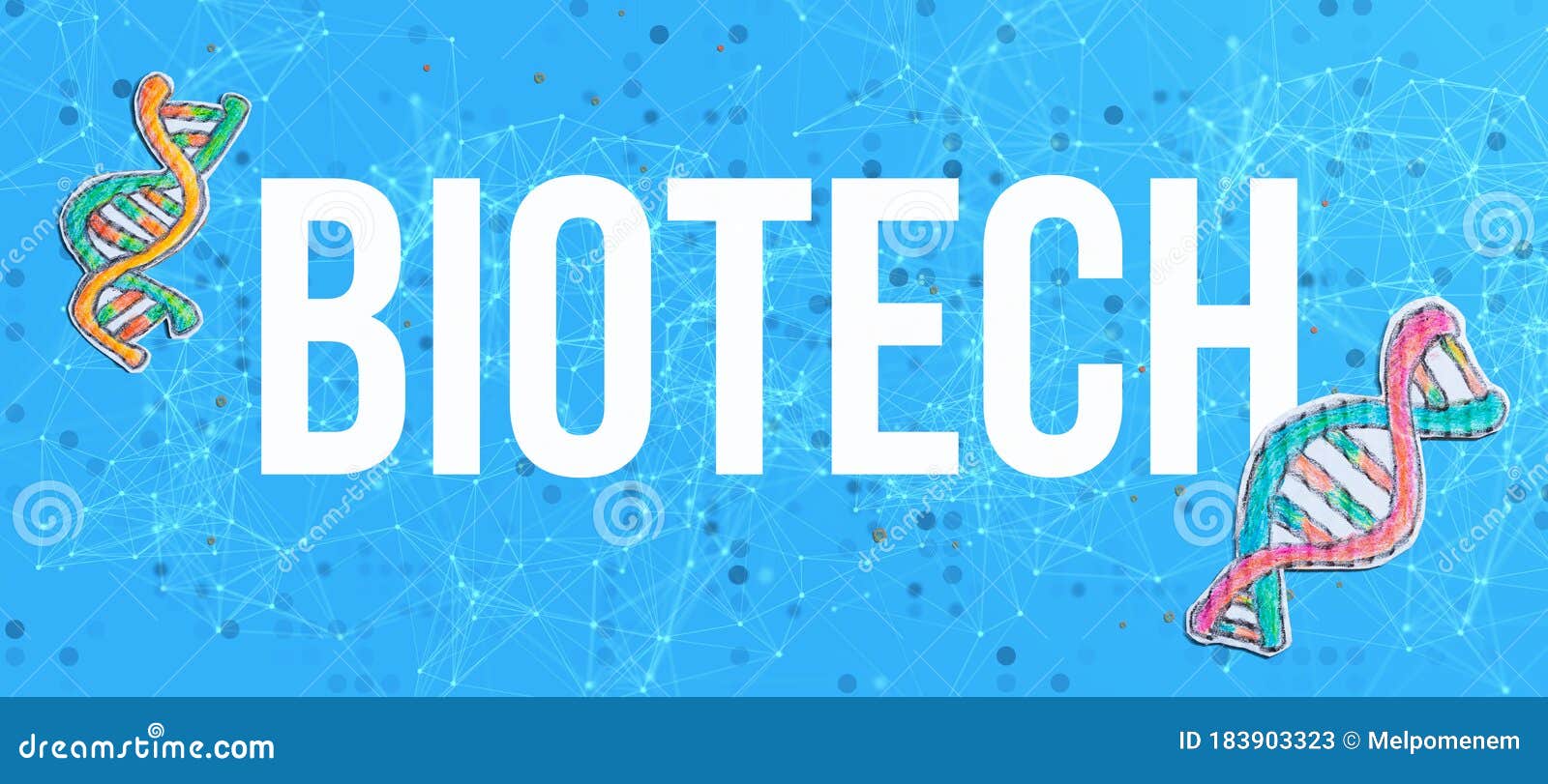 Biotech Theme with DNA and Abstract Lines Stock Image - Image of ...