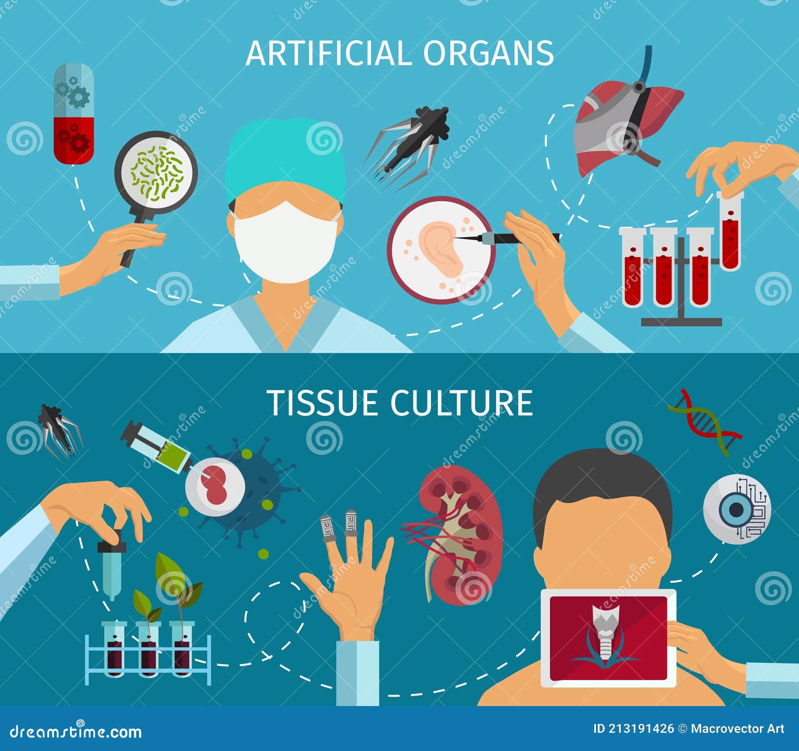 Flat Biotechnology Icons Set Cartoon Vector | CartoonDealer.com #64027561