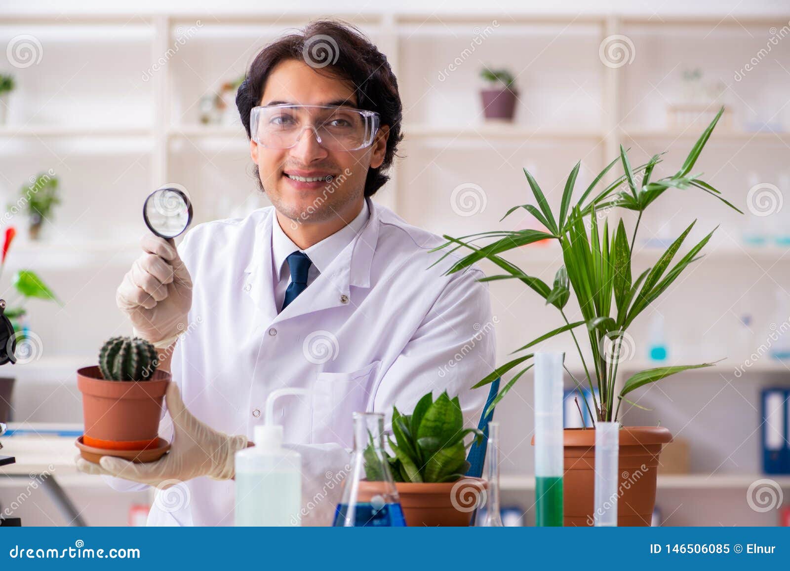 The Biotechnology Chemist Working in Lab Stock Image - Image of ...