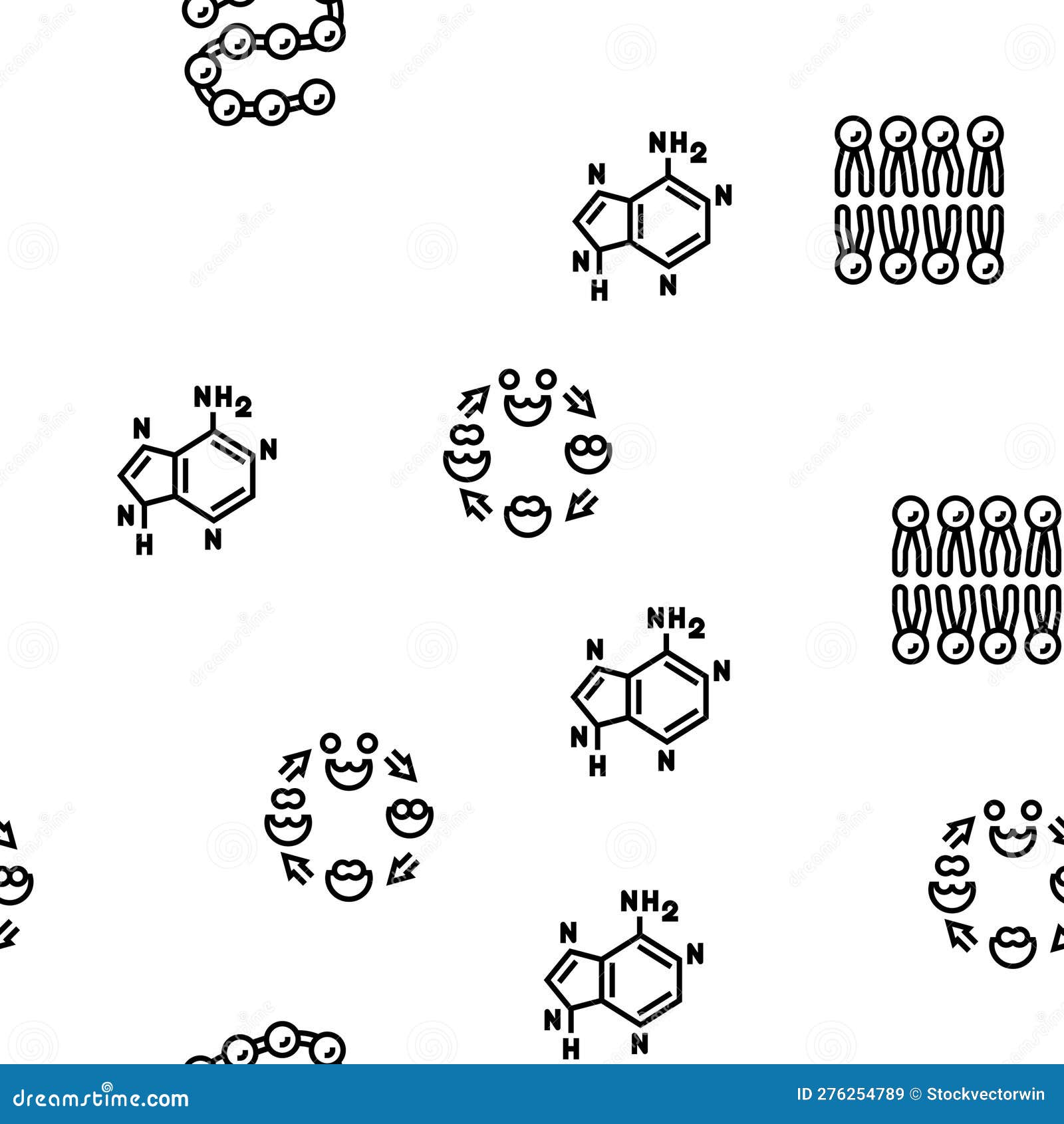 Biotechnology Chemistry Science Vector Seamless Pattern Stock ...