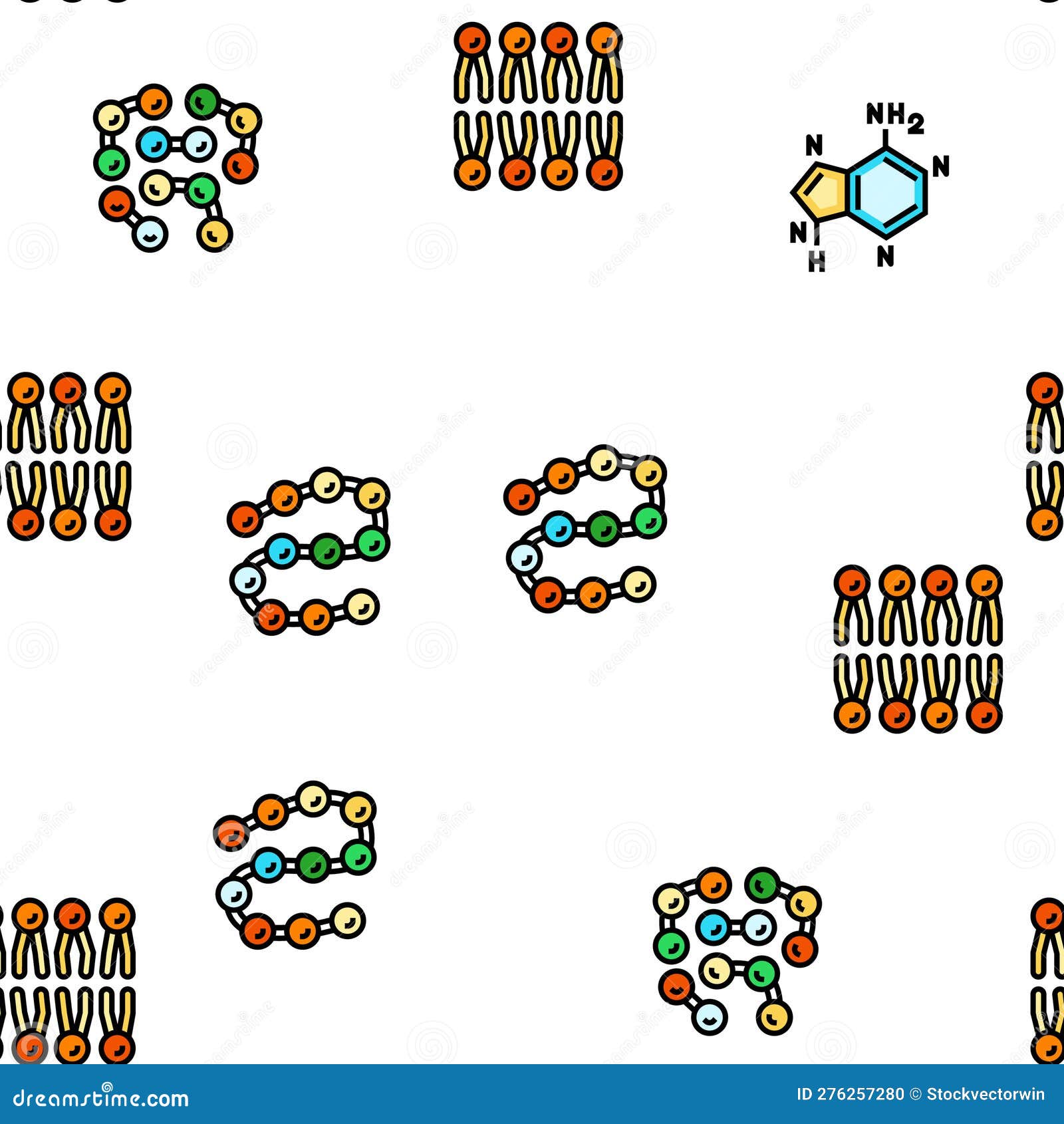 Biotechnology Chemistry Science Vector Seamless Pattern Stock Vector ...