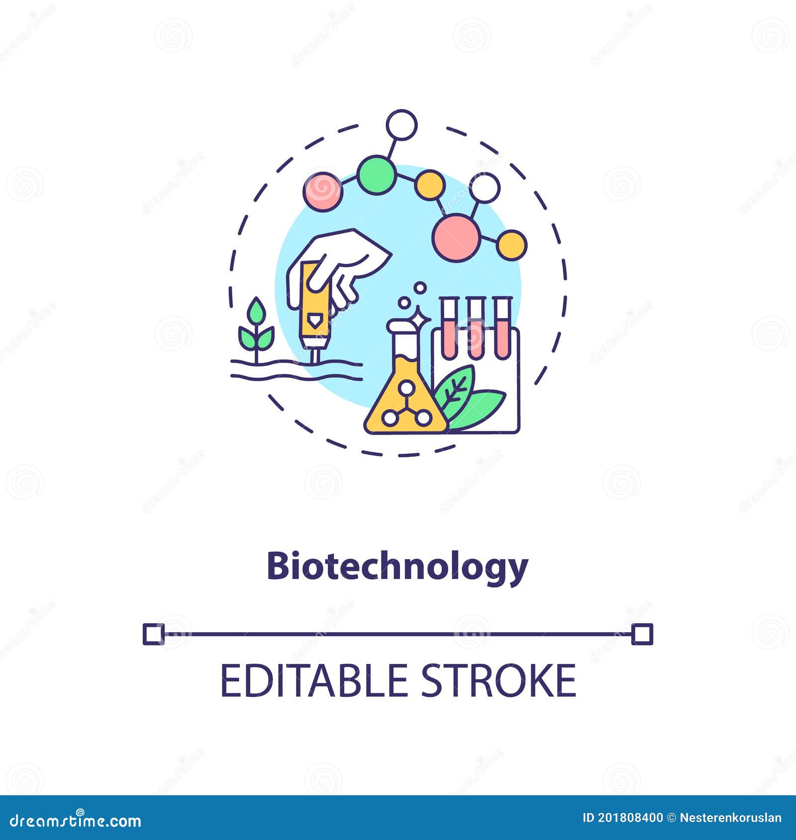 Biotechnology concept icon stock vector. Illustration of abstract ...