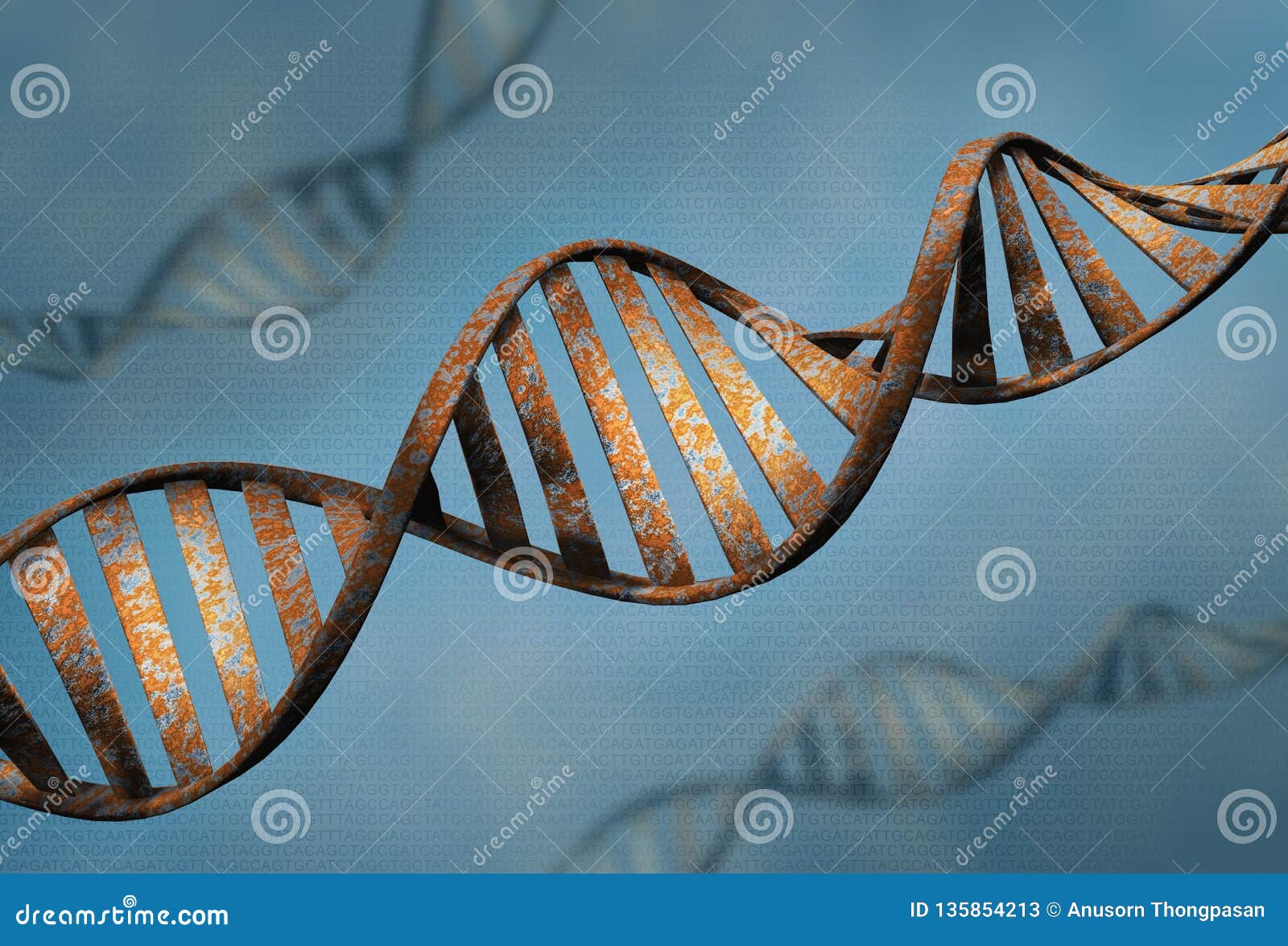 Biotechnology Concept Of Old DNA And Protein Letter Background, Rust ...