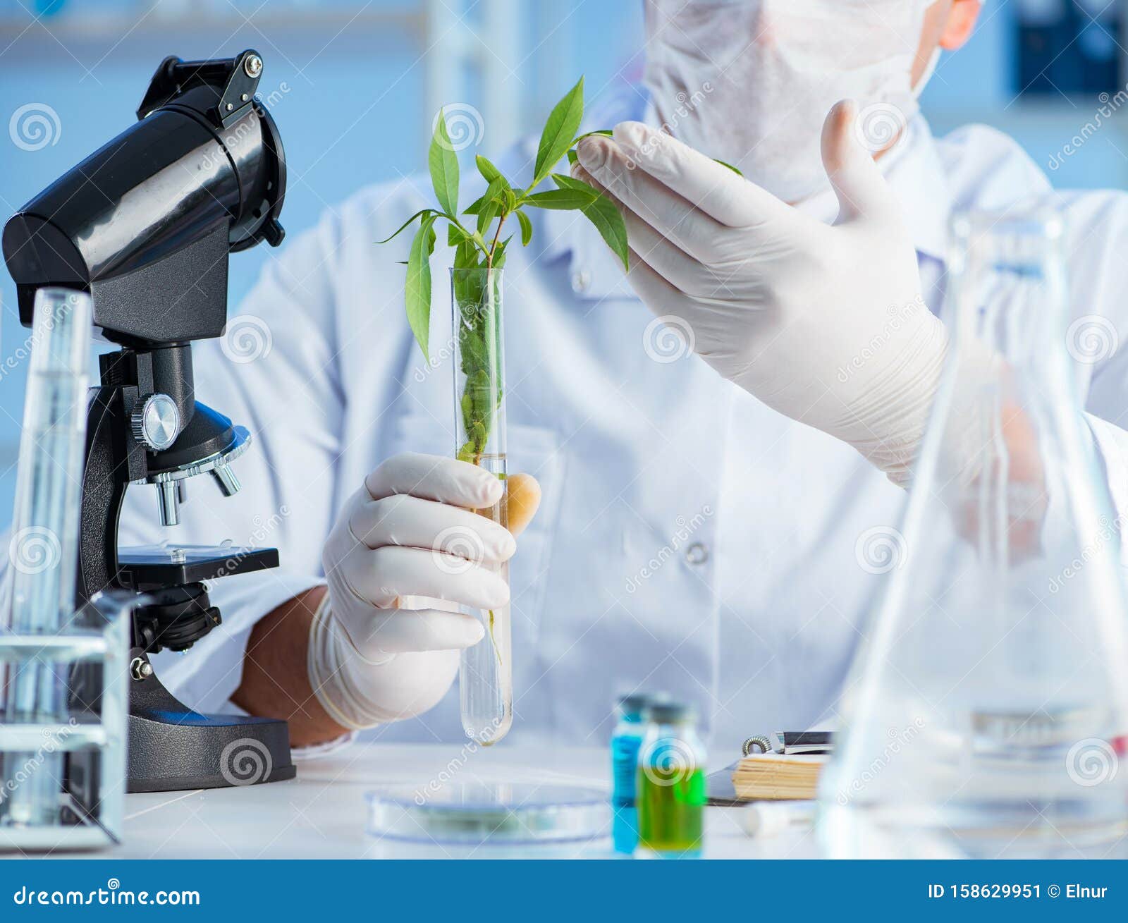 Biotechnology Concept with Scientist in Lab Stock Image - Image of ...
