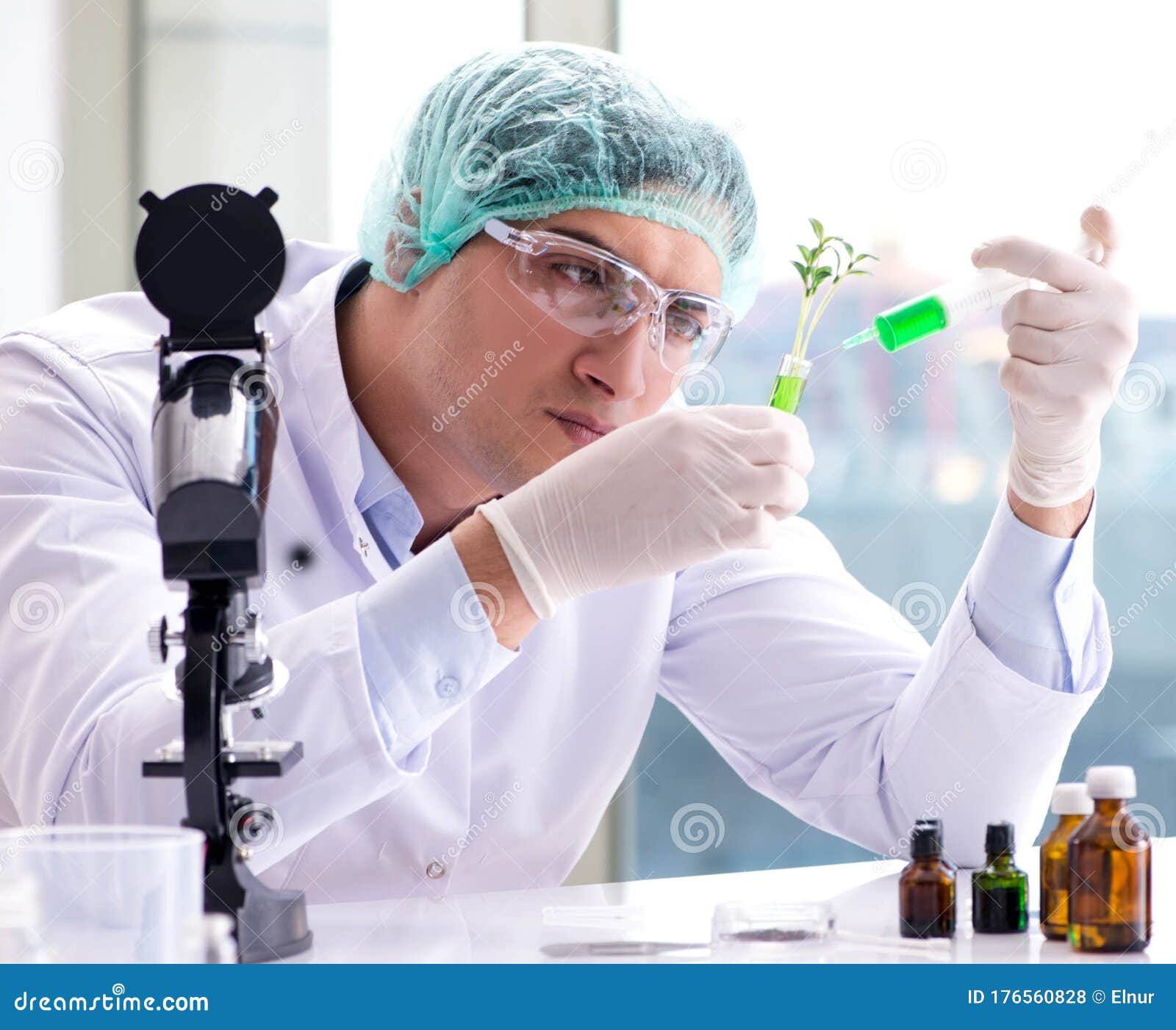 Biotechnology Concept with Scientist in Lab Stock Photo - Image of ...