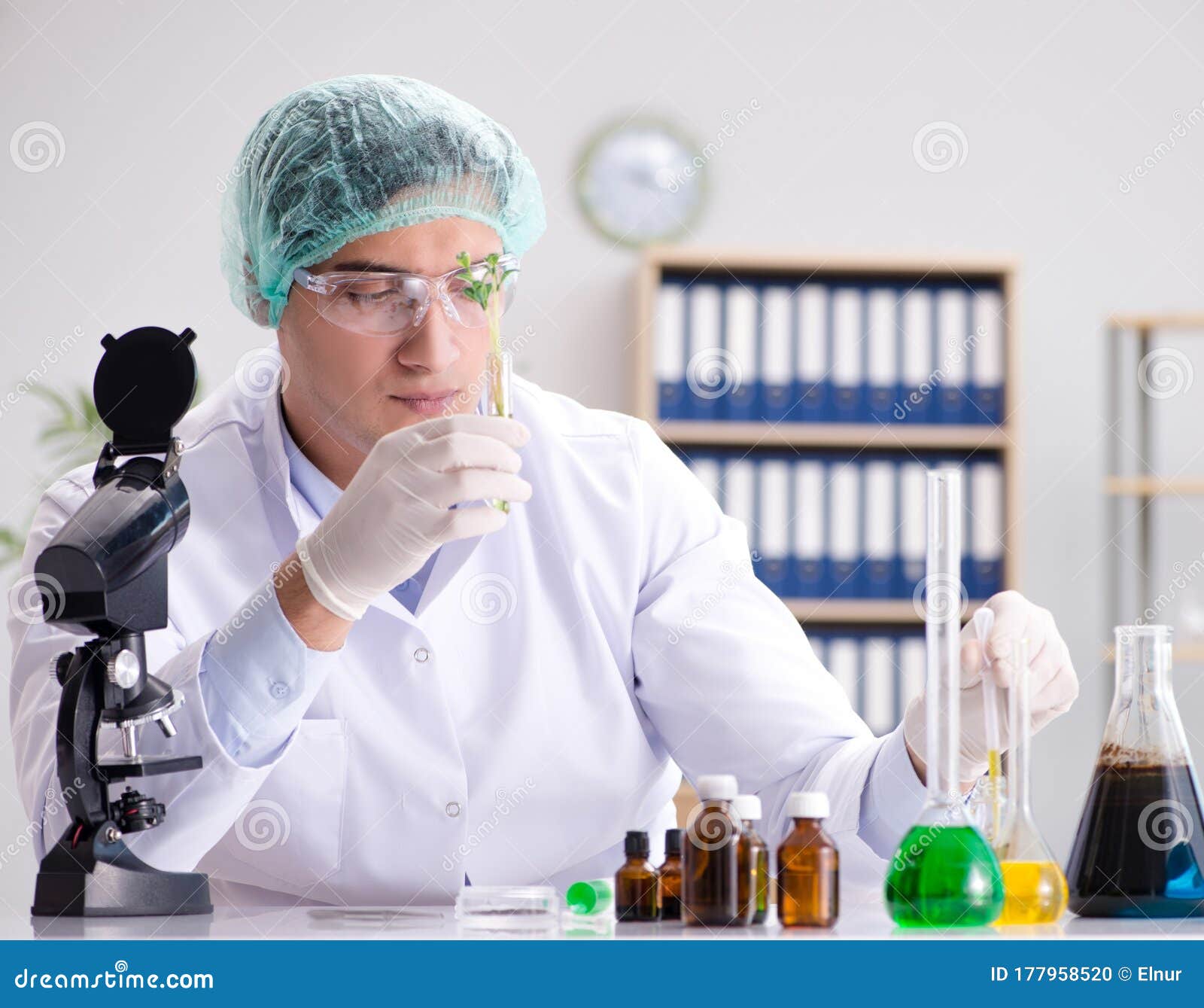 Biotechnology Concept with Scientist in Lab Stock Photo - Image of ...