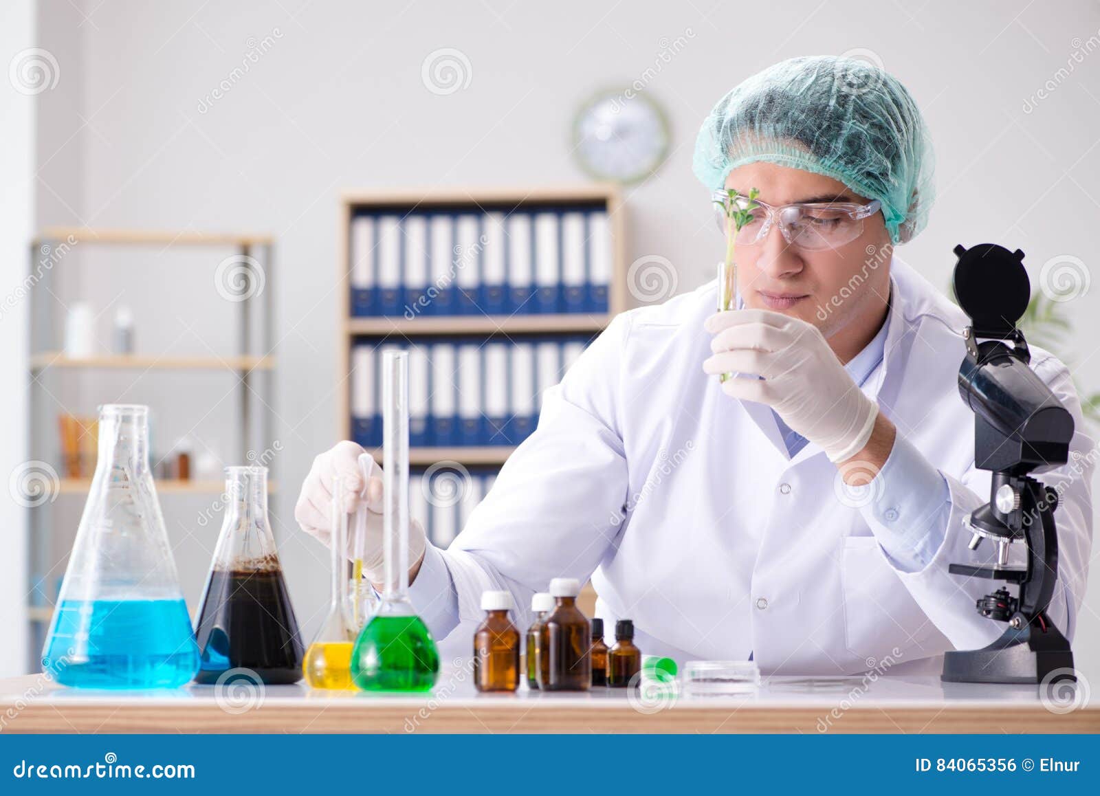 The Biotechnology Concept with Scientist in Lab Stock Photo - Image of ...