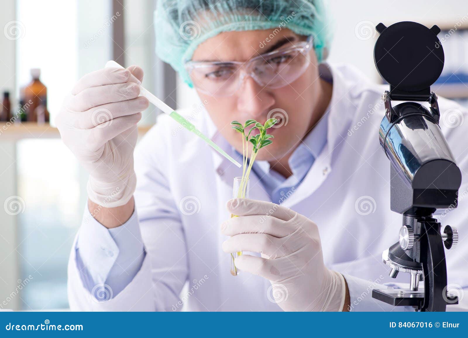 The Biotechnology Concept with Scientist in Lab Stock Photo - Image of ...