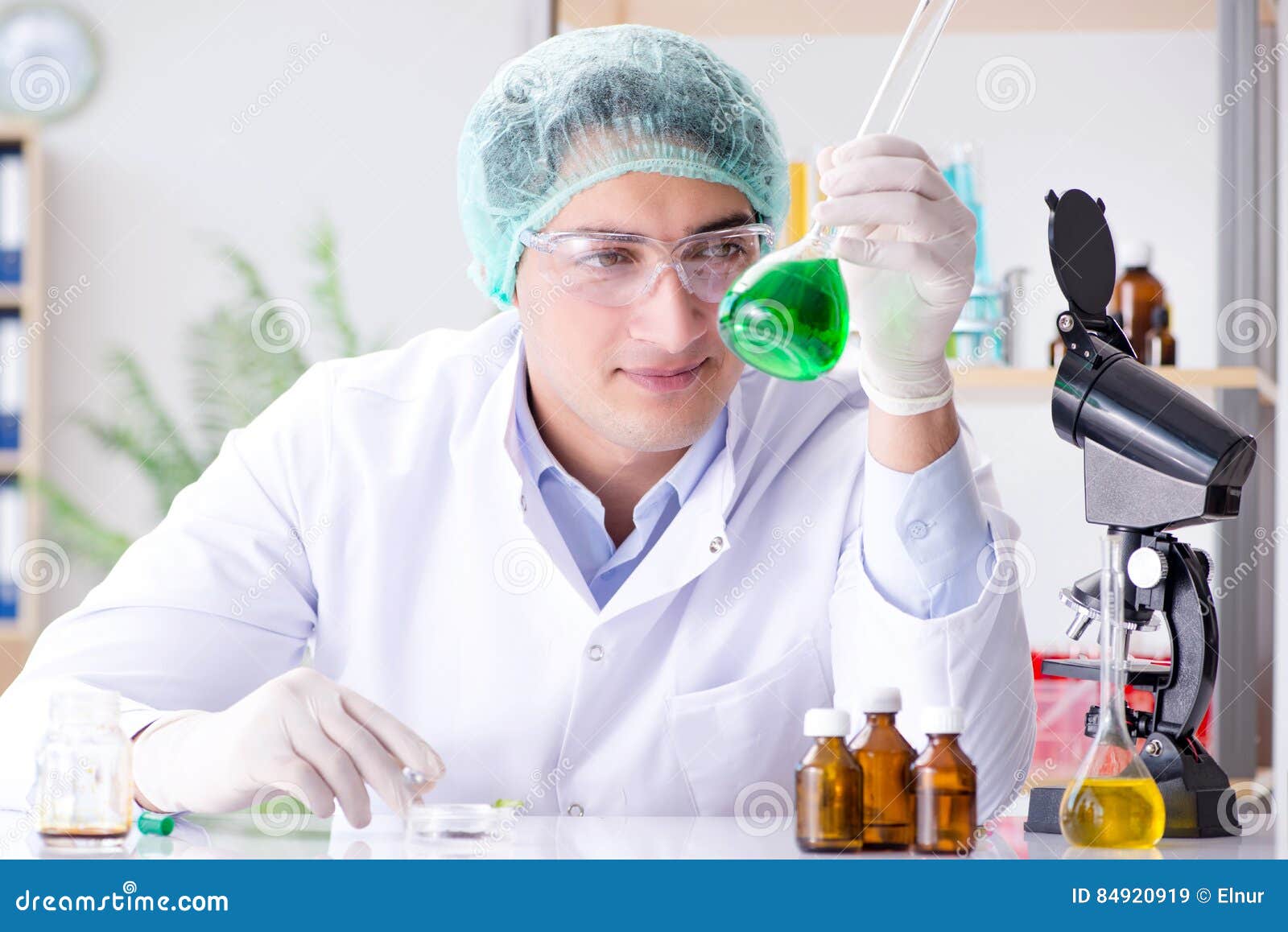 The Biotechnology Concept with Scientist in Lab Stock Image - Image of ...
