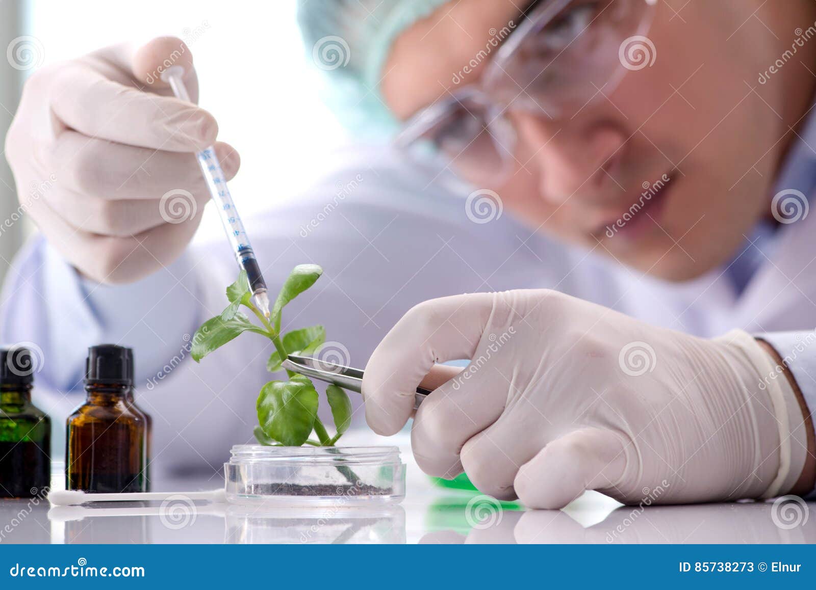 The Biotechnology Concept with Scientist in Lab Stock Image - Image of ...