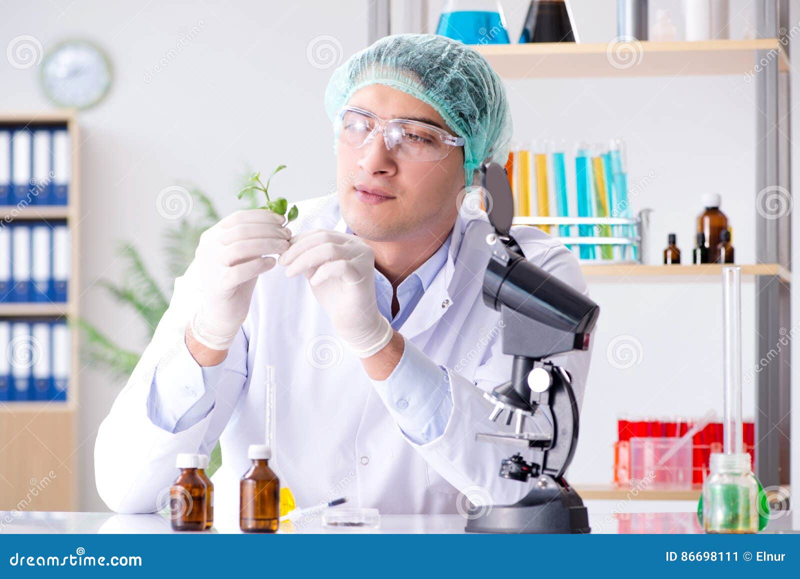The Biotechnology Concept with Scientist in Lab Stock Image - Image of ...
