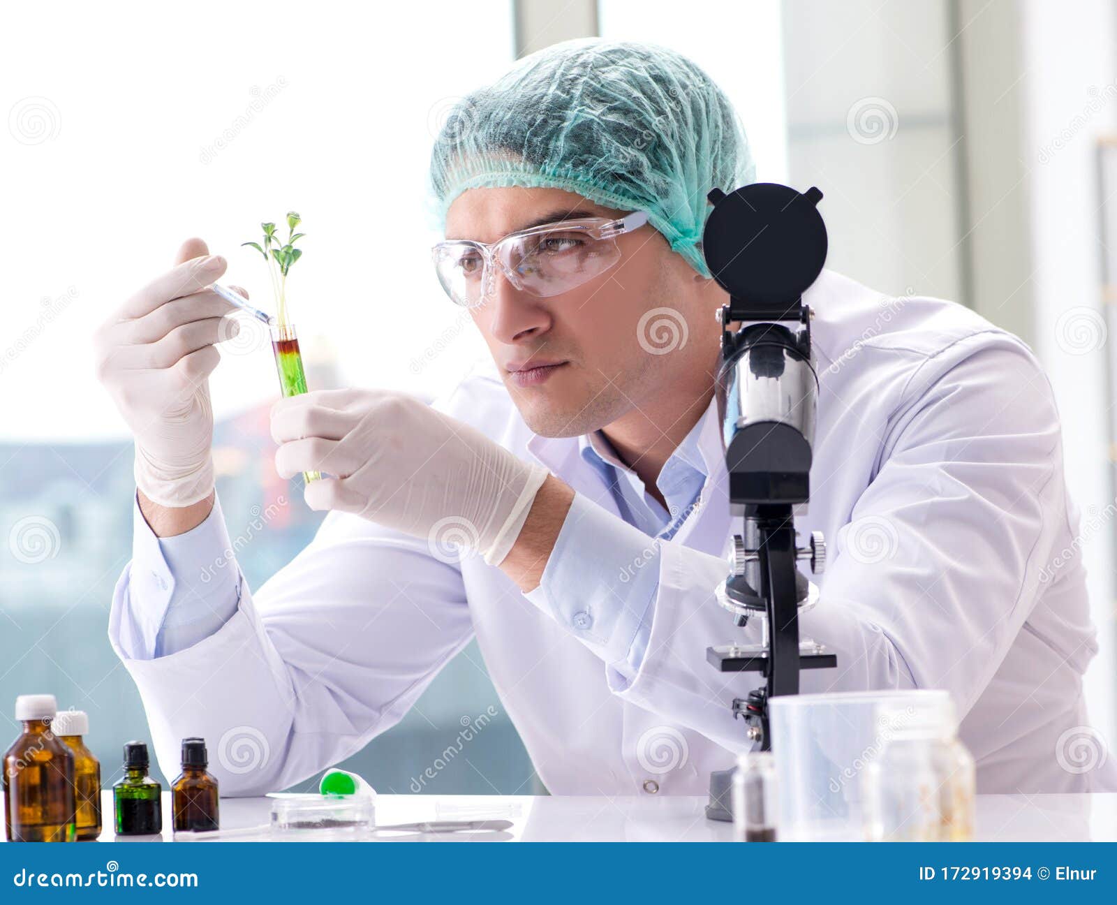 Biotechnology Concept with Scientist in Lab Stock Photo - Image of ...