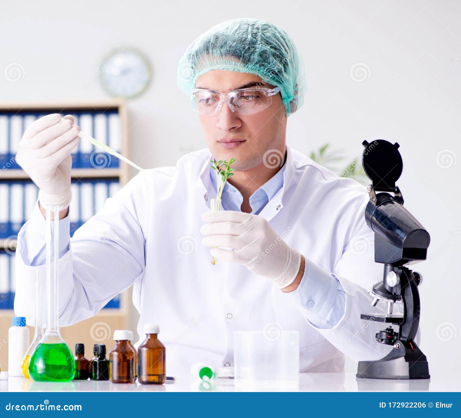 Biotechnology Concept with Scientist in Lab Stock Photo - Image of ...