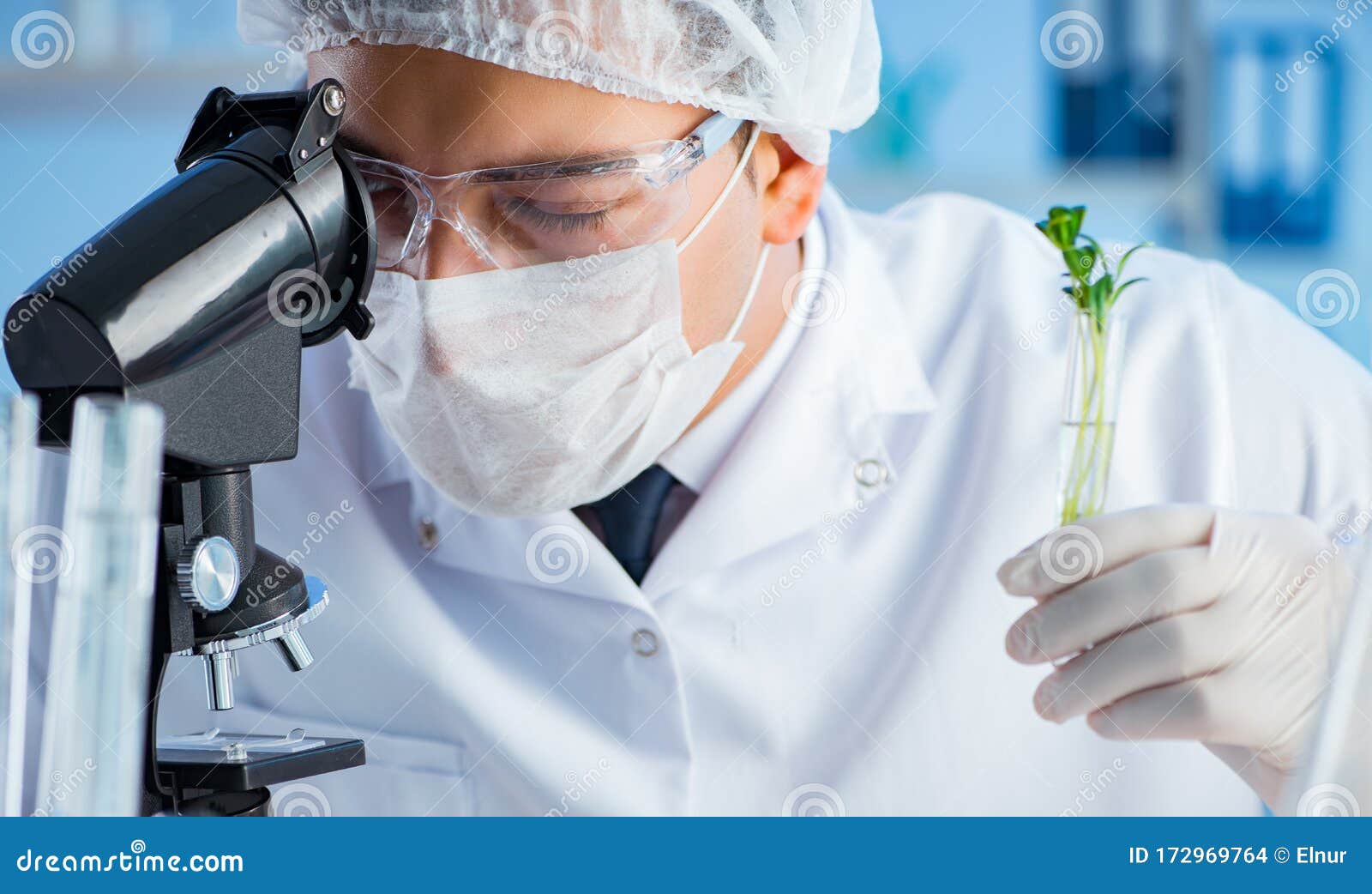 Biotechnology Concept with Scientist in Lab Stock Photo - Image of ...