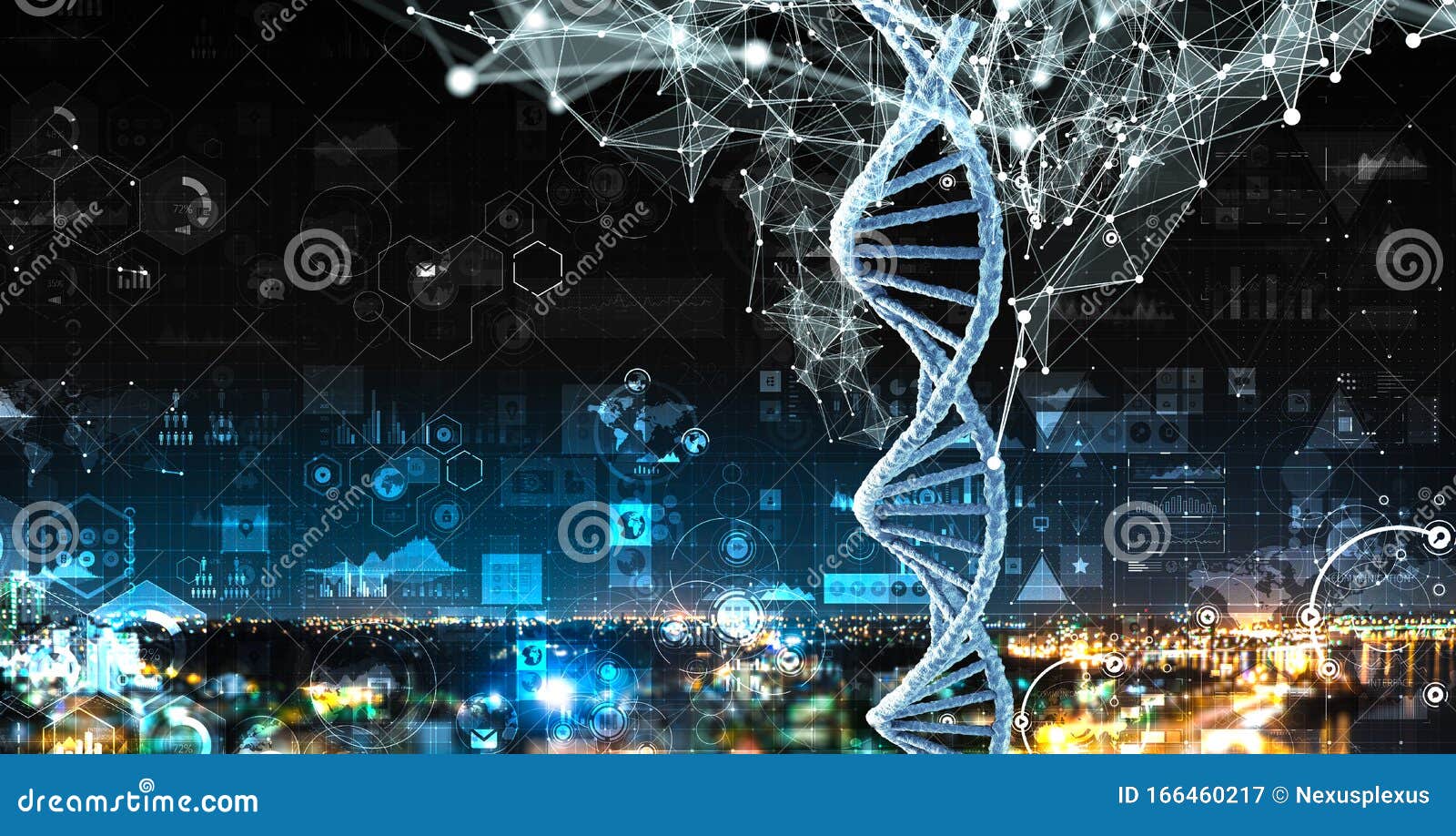 Biotechnology Digital Background . Mixed Media Stock Illustration ...