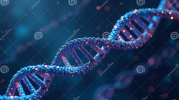 Biotechnology DNA Molecule Structure Animation with Particles, Can Be ...