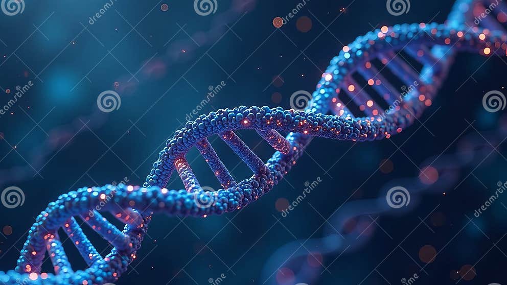 Biotechnology DNA Molecule Structure Animation with Particles, Can Be ...
