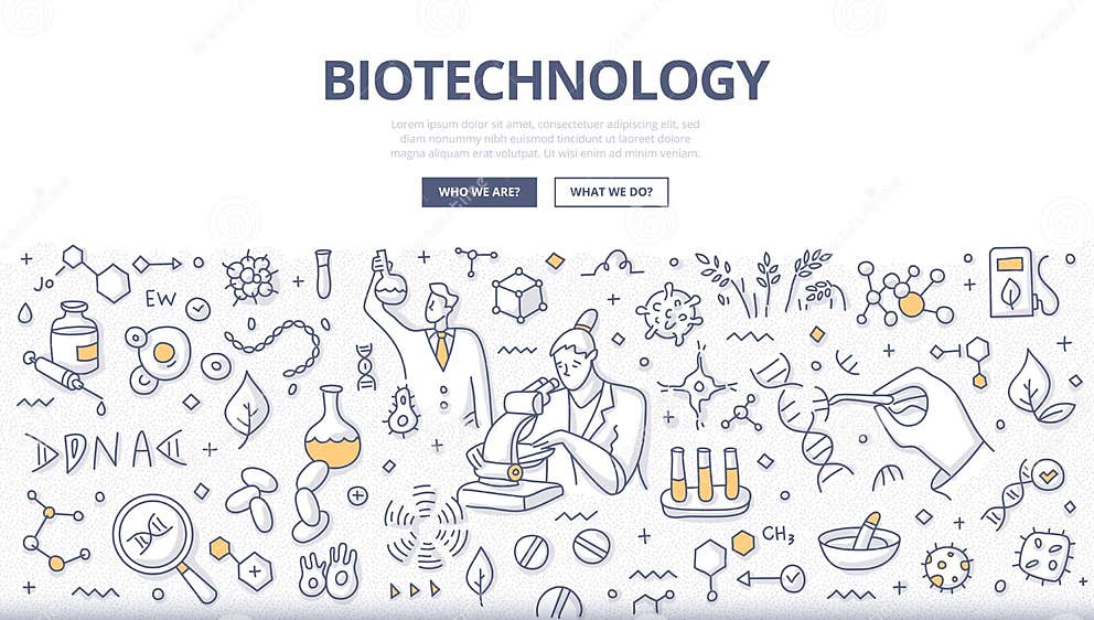 Biotechnology Doodle Concept Stock Vector - Illustration of ...