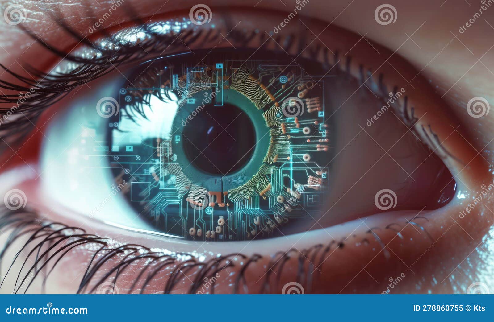 Biotechnology Human Eye stock illustration. Illustration of closeup ...
