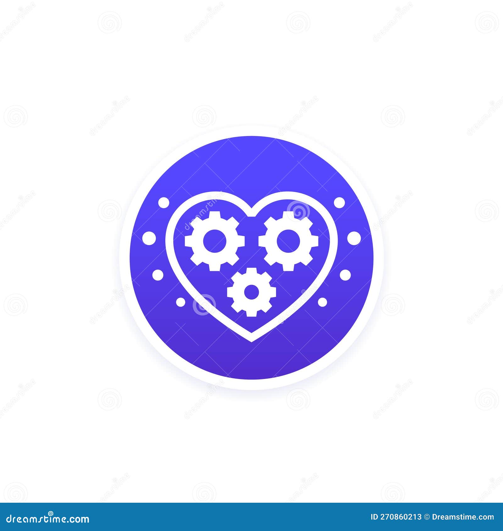 Biotechnology Icon with Heart and Gears, Vector Stock Vector ...