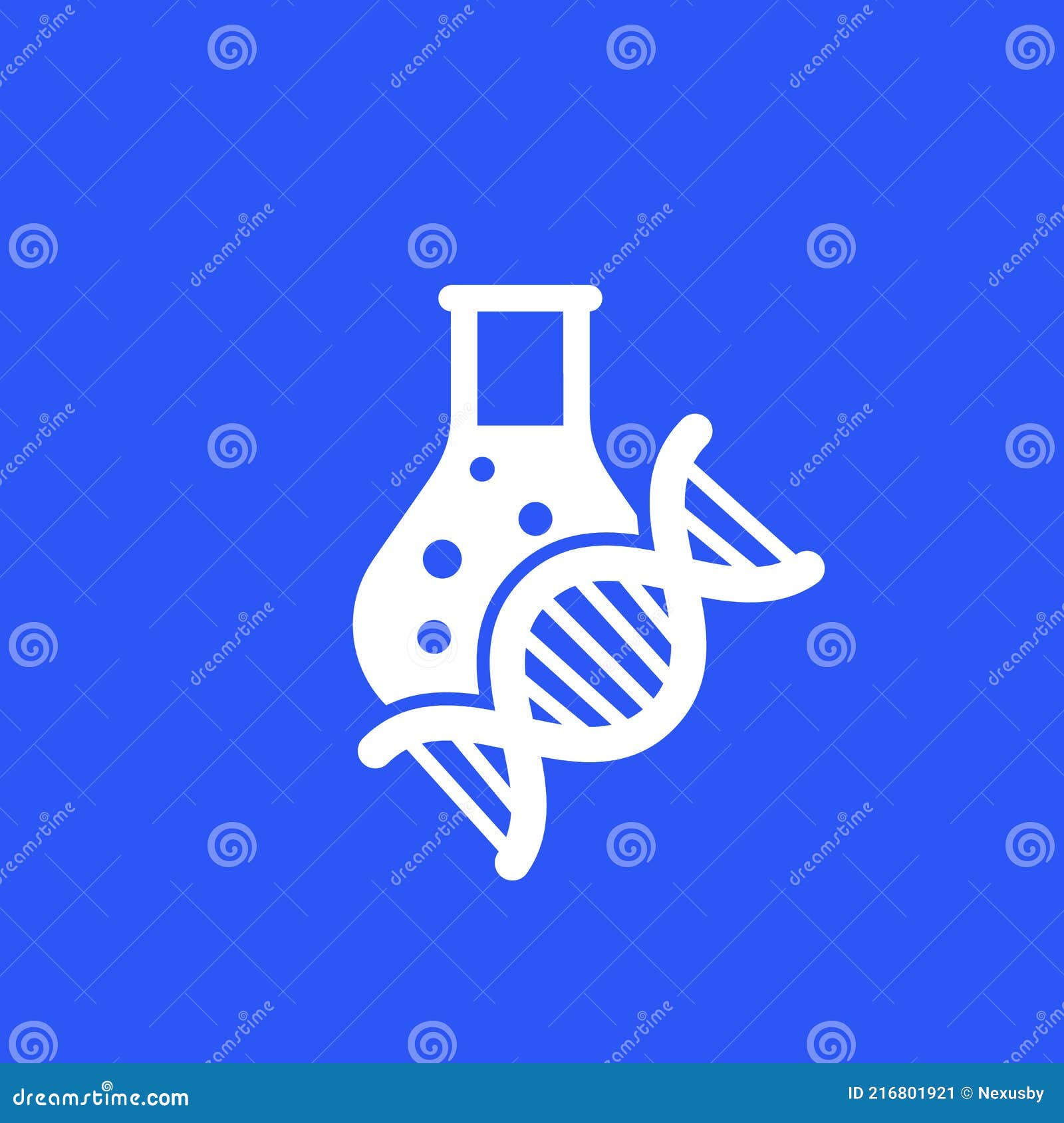 Biotechnology Icon with Lab Glass and Dna, Vector Stock Vector ...