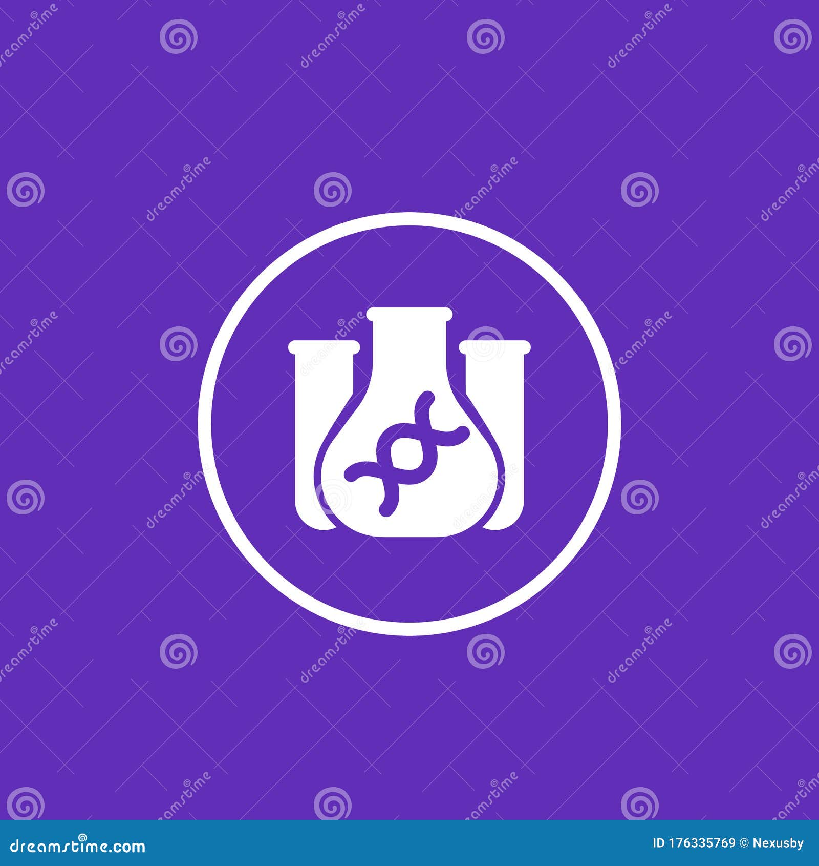 Biotechnology Icon with Lab Tubes and Dna Stock Vector - Illustration ...