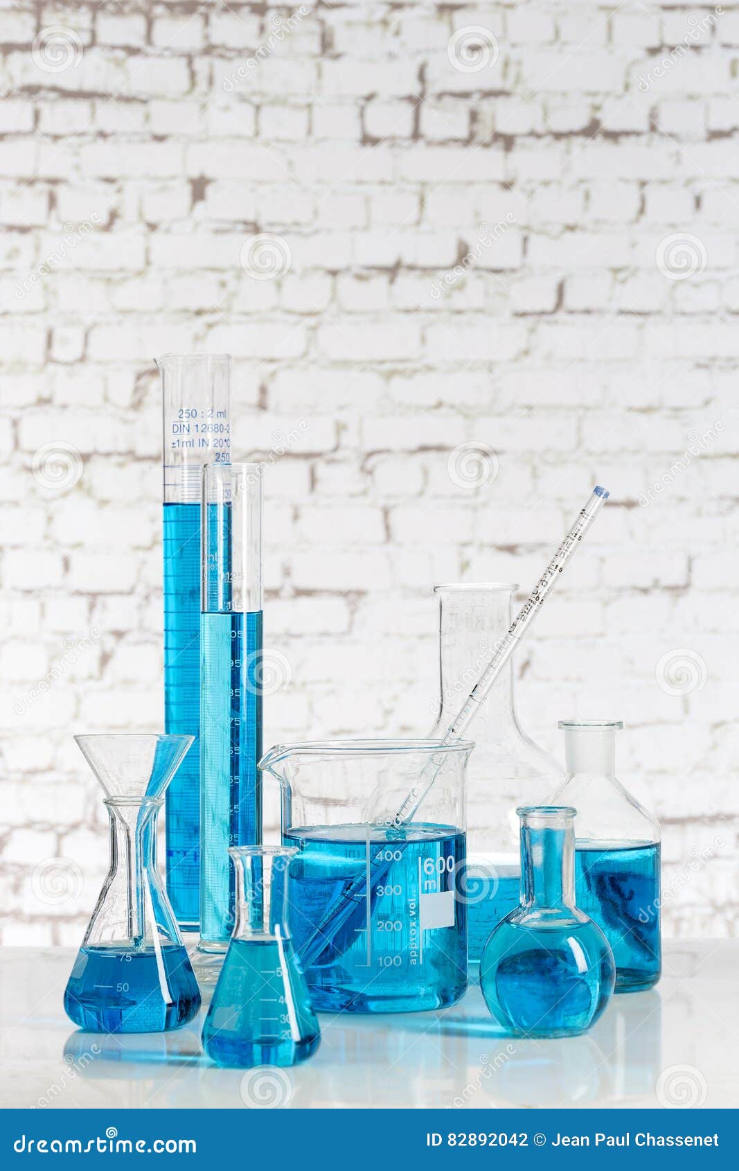 Biotechnology Laboratory Glassware Stock Photo - Image of scientific ...
