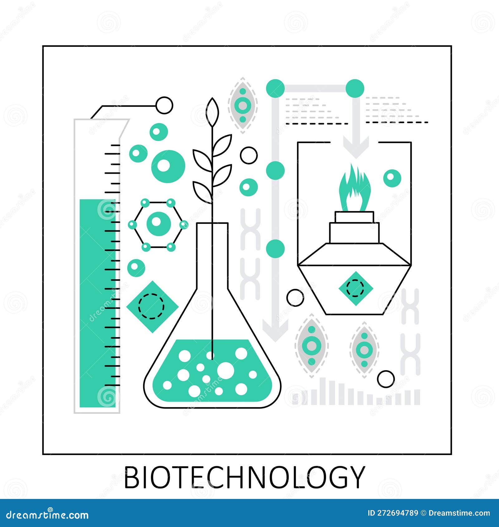 Biotechnology science stock vector. Illustration of gene - 272694789