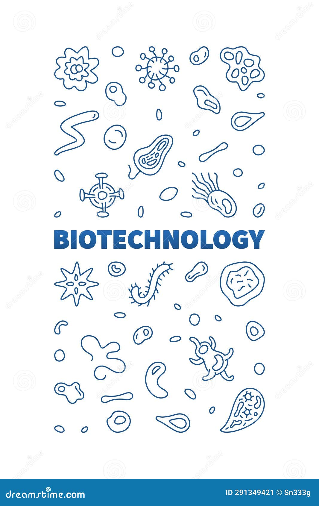 Biotechnology Science Concept Outline Vector Vertical Banner Stock ...