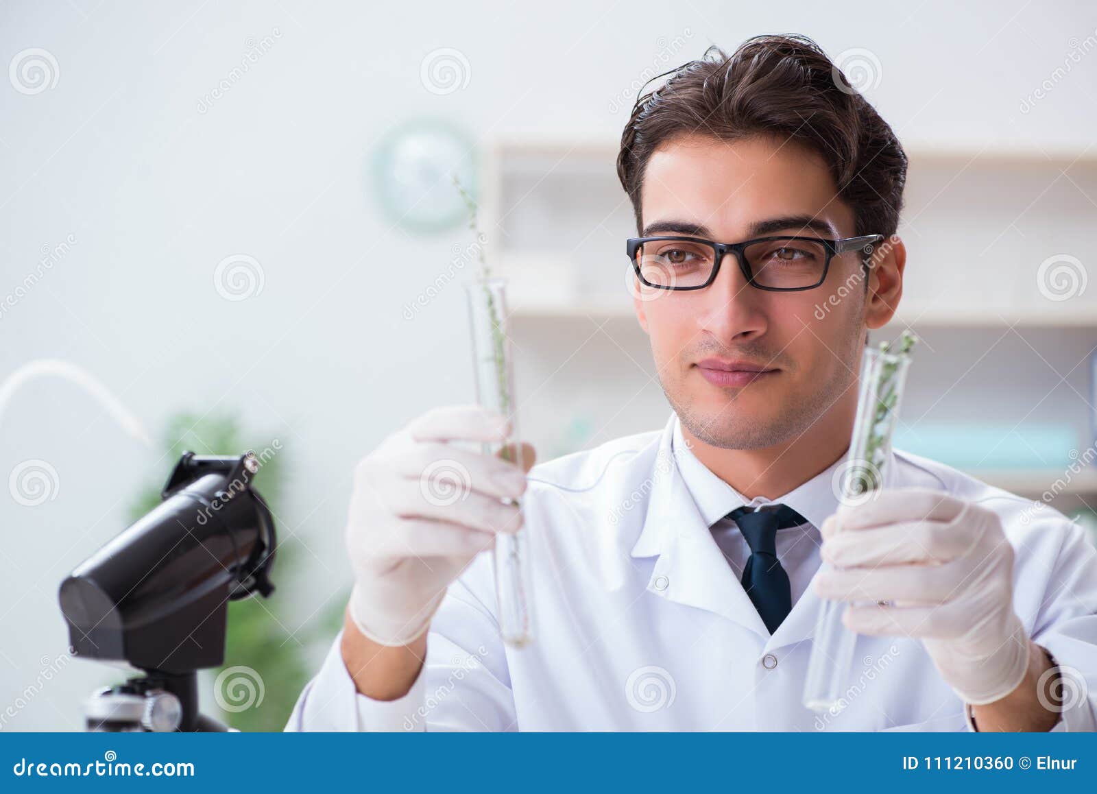 The Biotechnology Scientist Chemist Working in Lab Stock Photo - Image ...