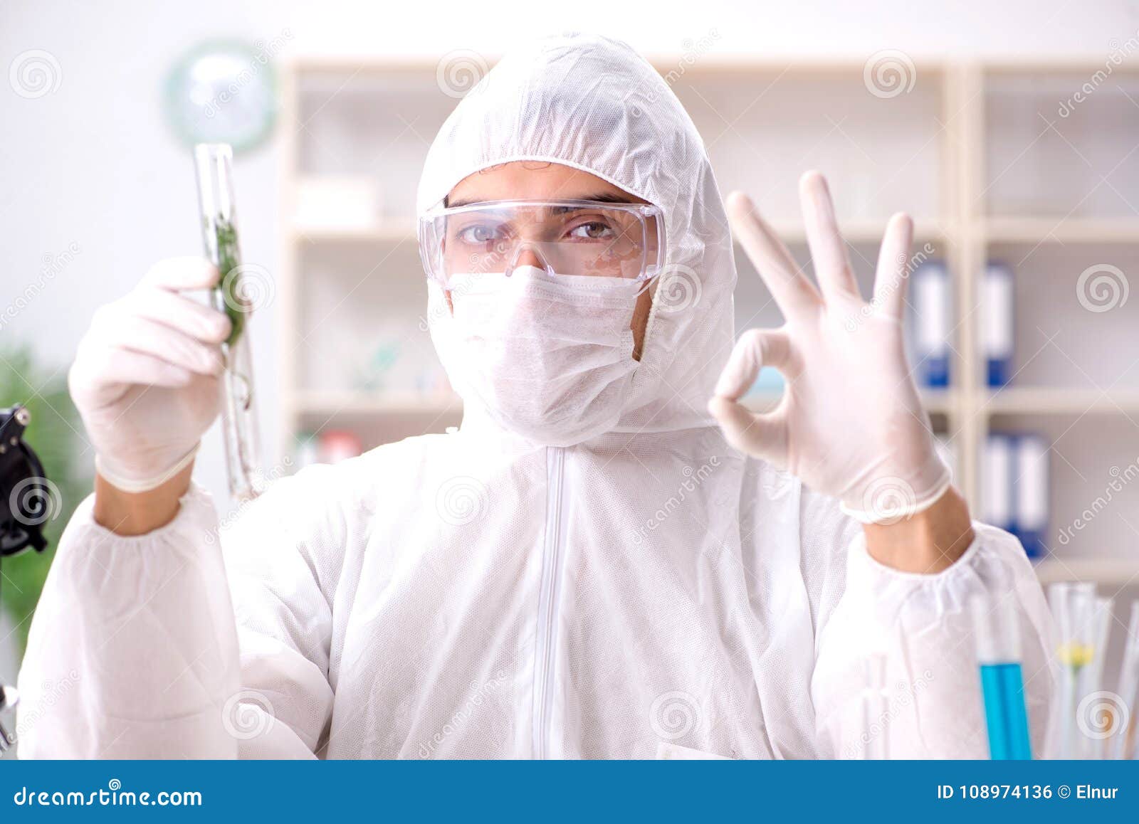 The Biotechnology Scientist Chemist Working in Lab Stock Photo - Image ...