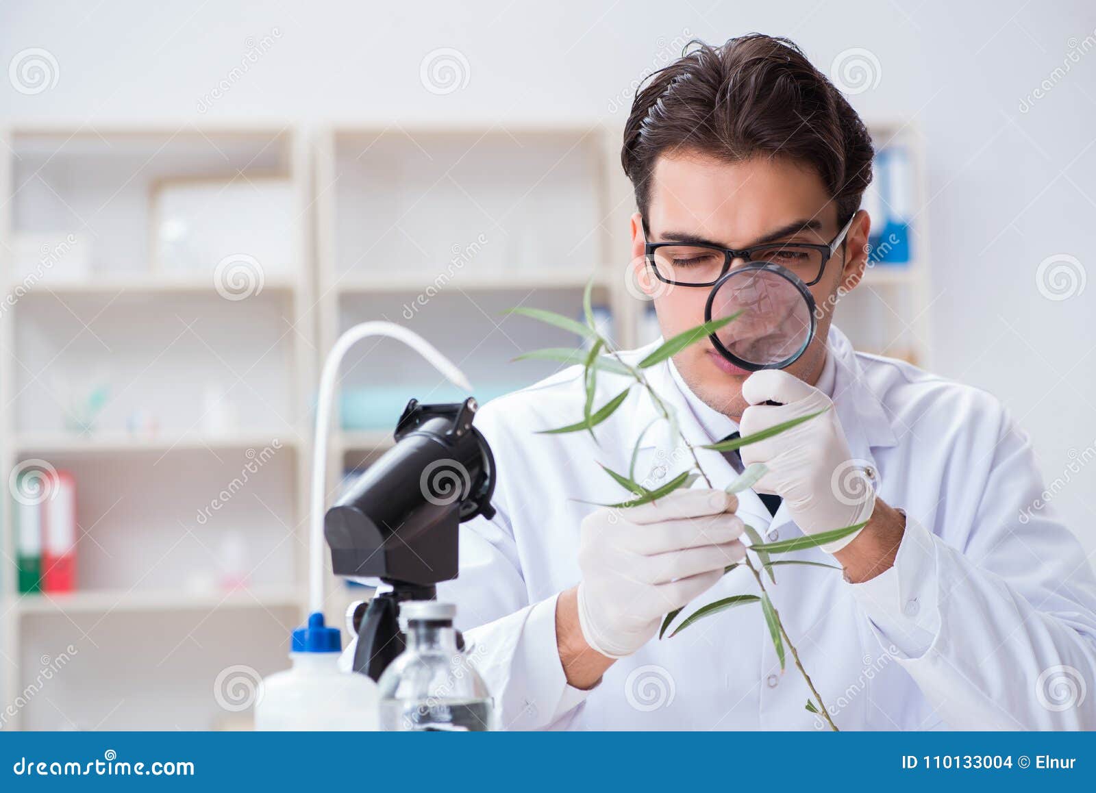 The Biotechnology Scientist Chemist Working in Lab Stock Photo - Image ...