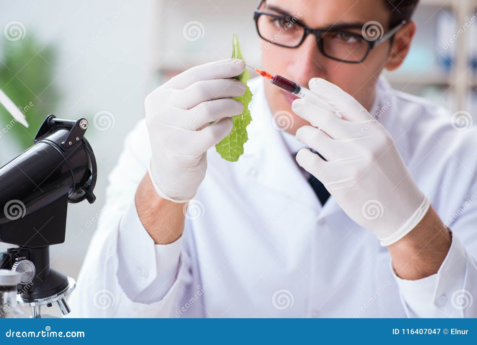 The Biotechnology Scientist Chemist Working in Lab Stock Image - Image ...