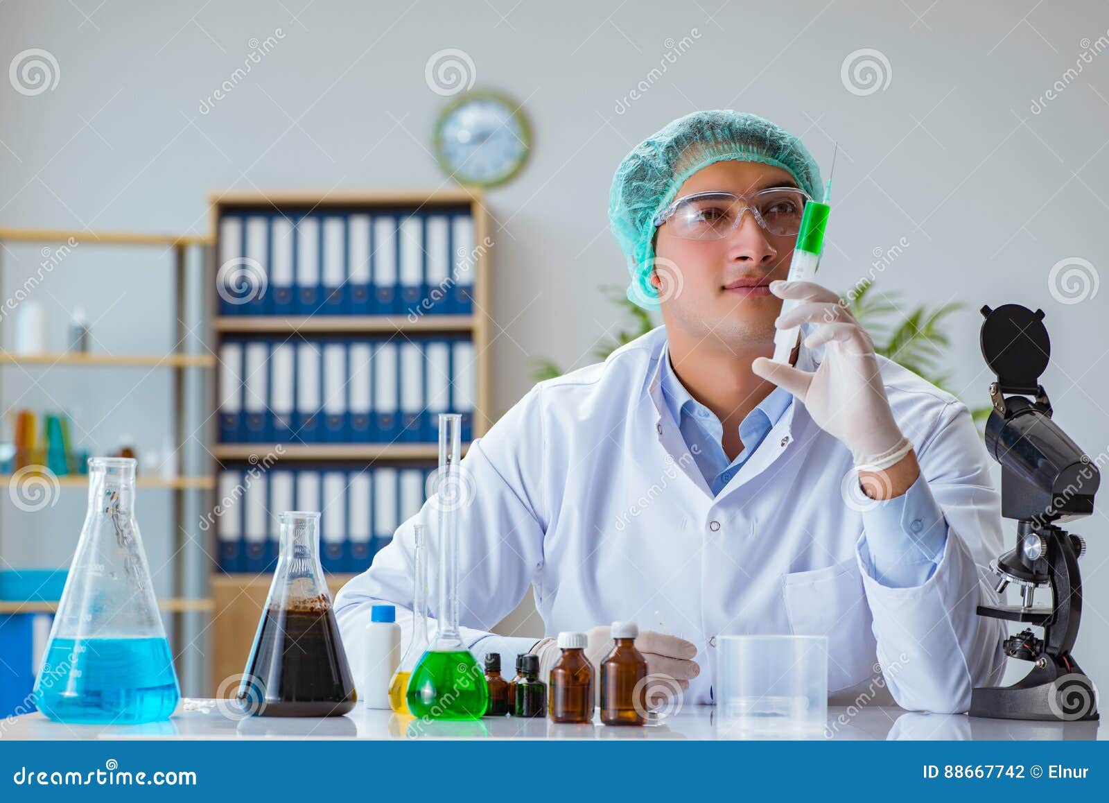 The Biotechnology Scientist Working in the Lab Stock Photo - Image of ...