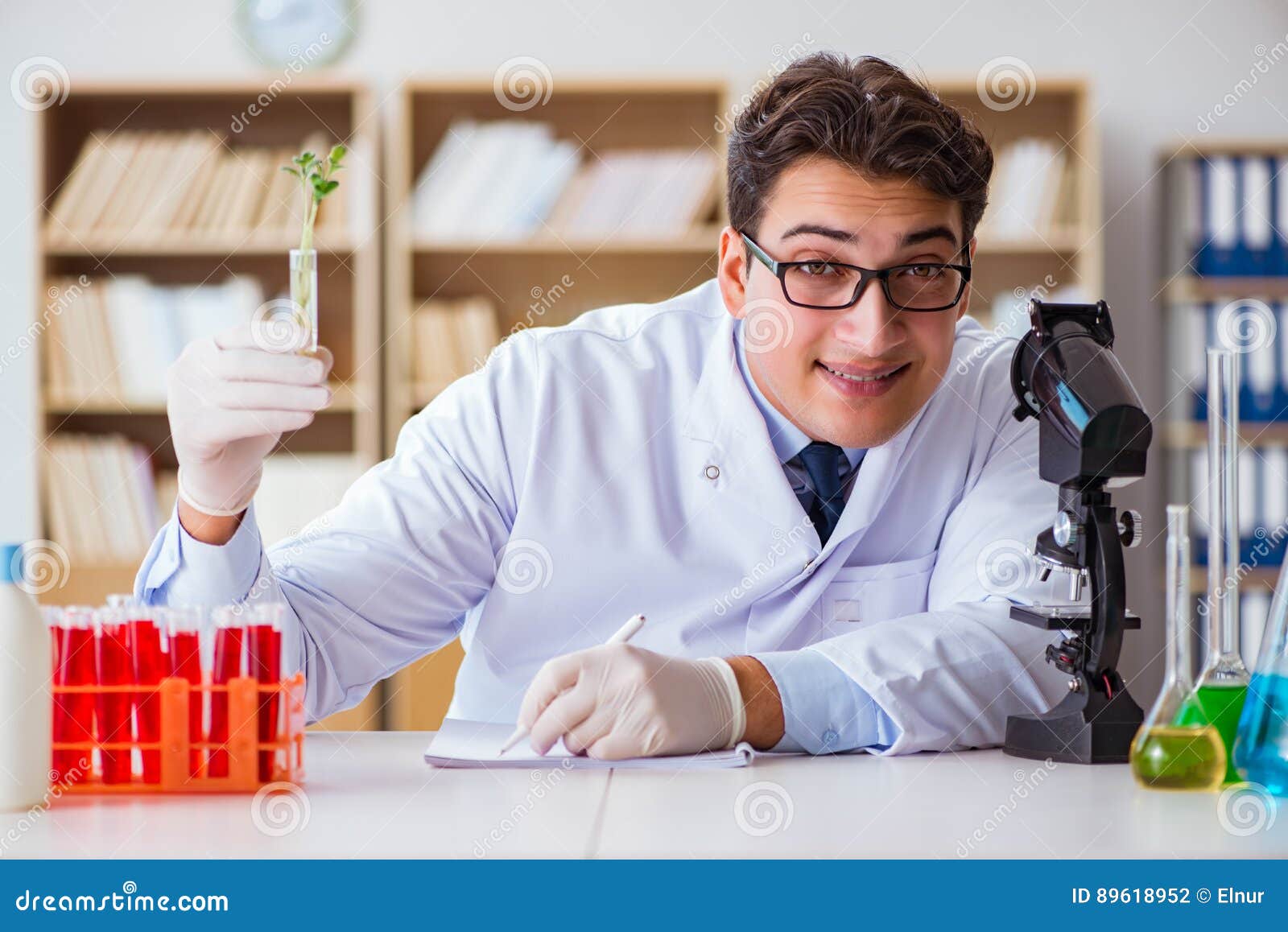 The Biotechnology Scientist Working in the Lab Stock Photo - Image of ...