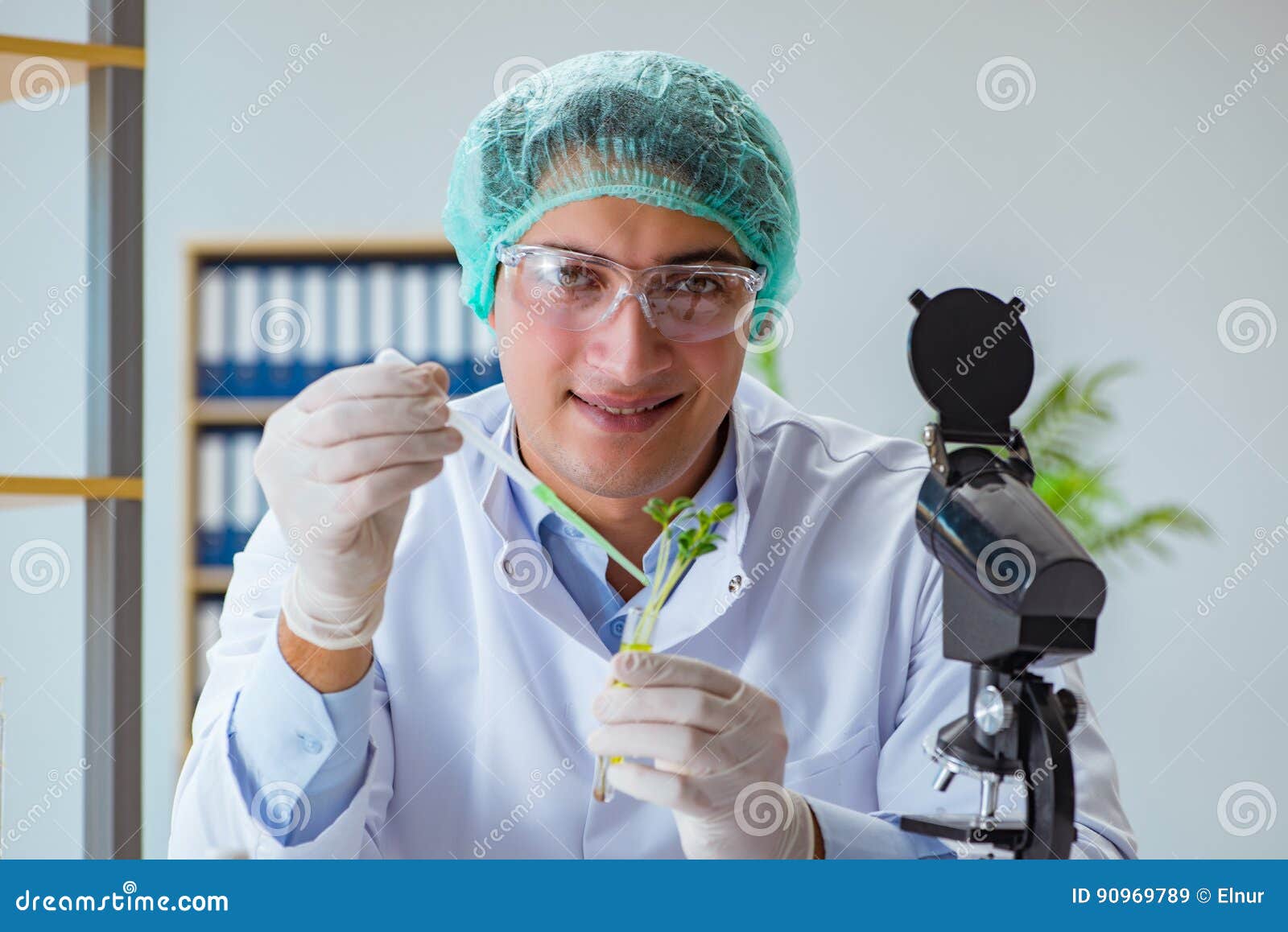 The Biotechnology Scientist Working in the Lab Stock Image - Image of ...