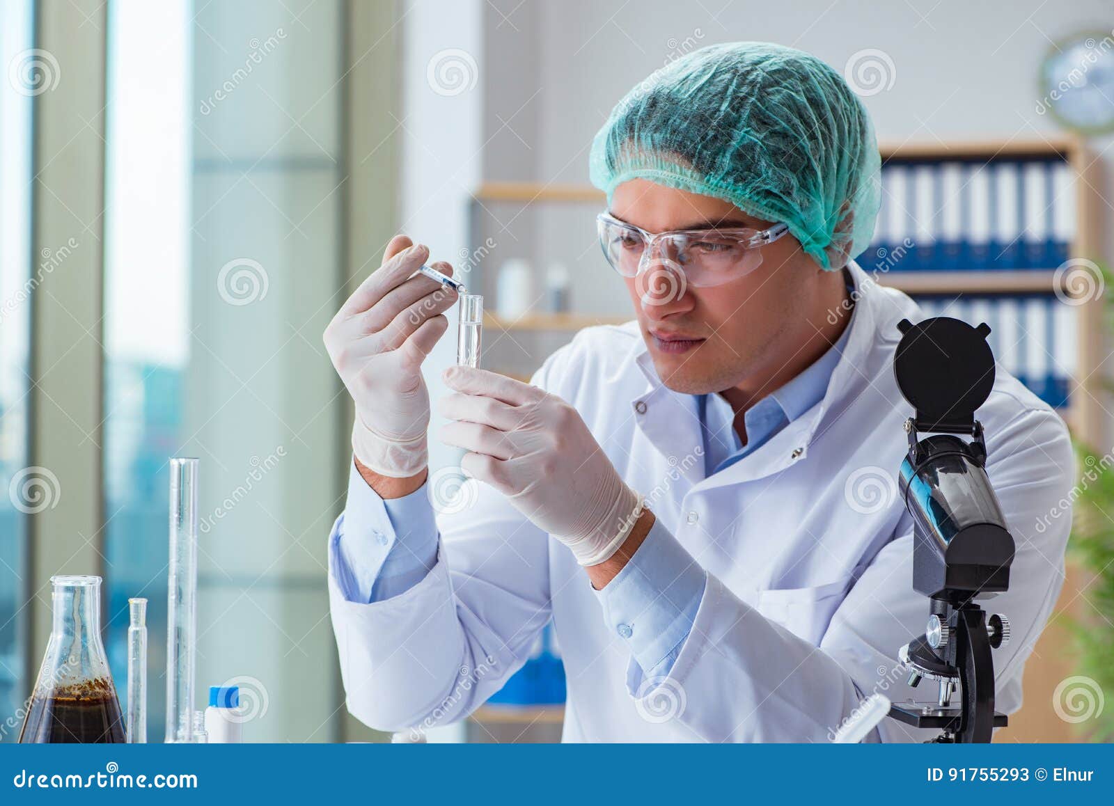 The Biotechnology Scientist Working in the Lab Stock Image - Image of ...