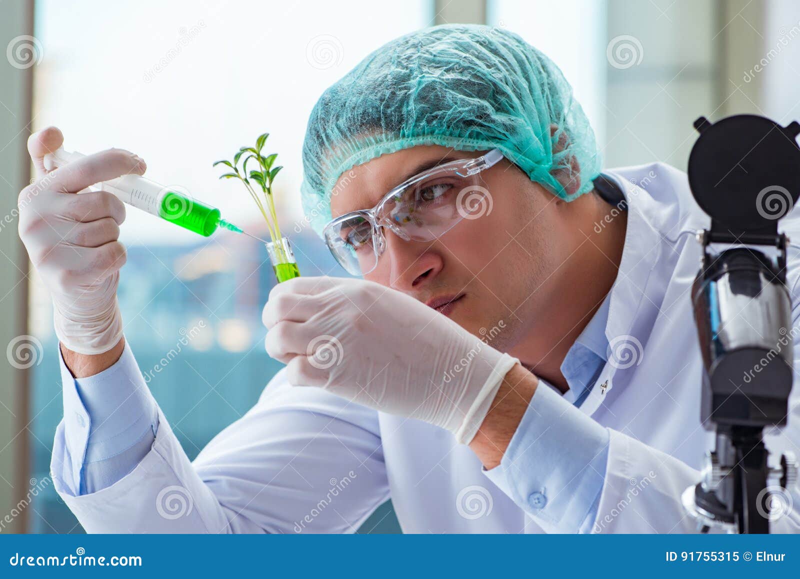 The Biotechnology Scientist Working in the Lab Stock Image - Image of ...
