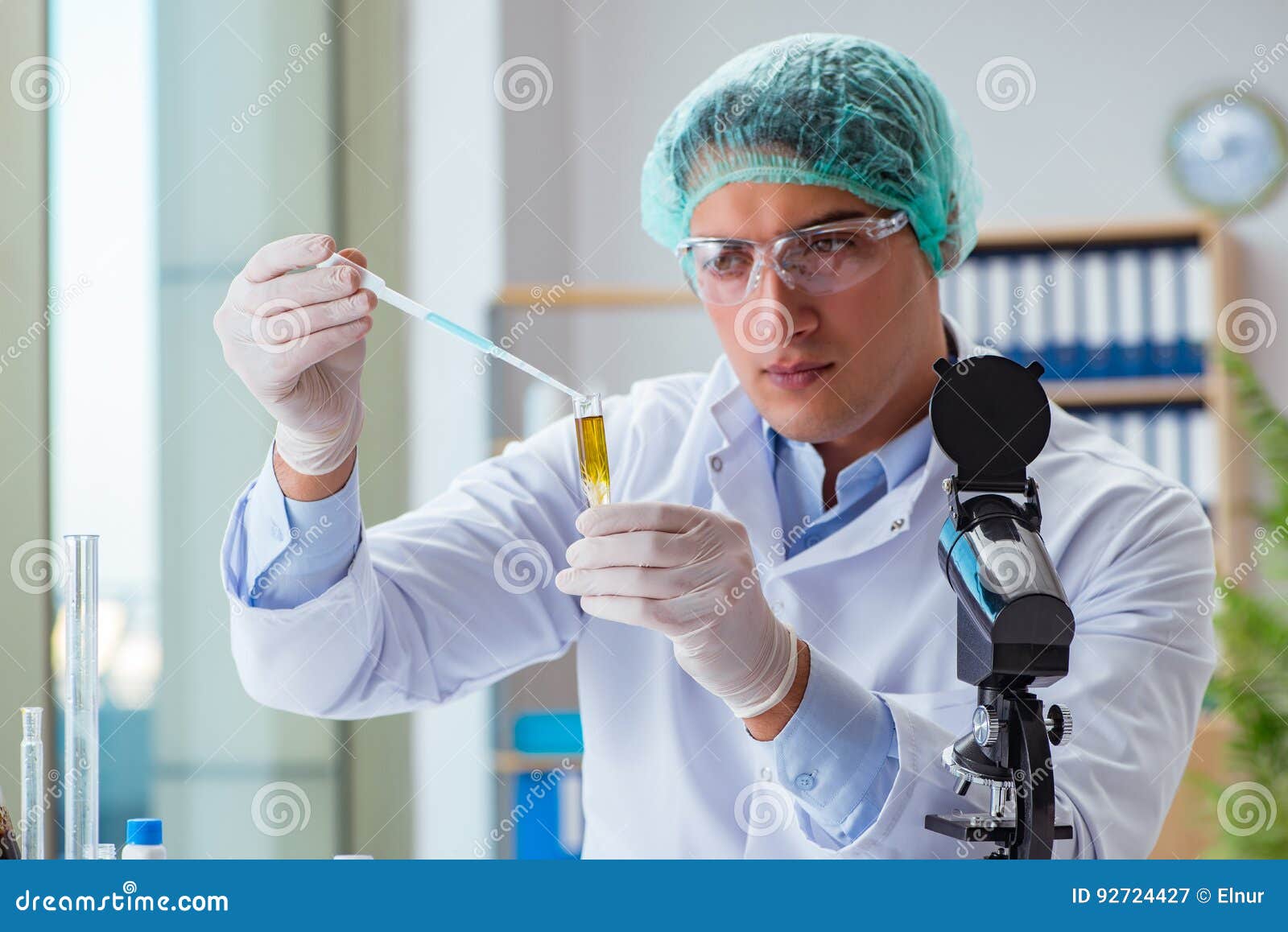 The Biotechnology Scientist Working in the Lab Stock Image - Image of ...